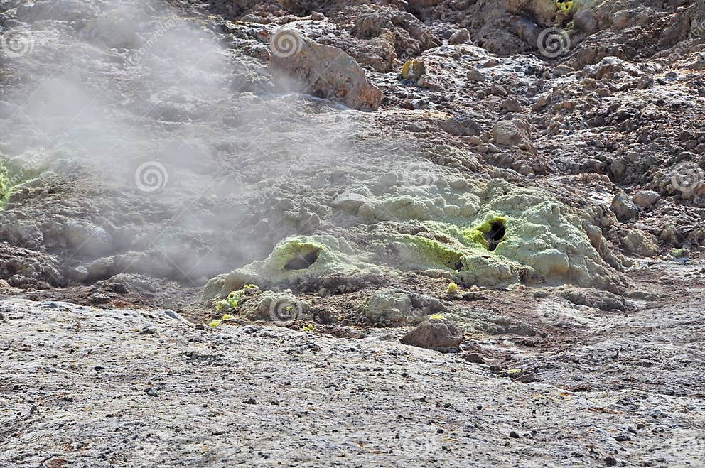 Breathing volcano stock photo. Image of landmark, aegean - 28107886