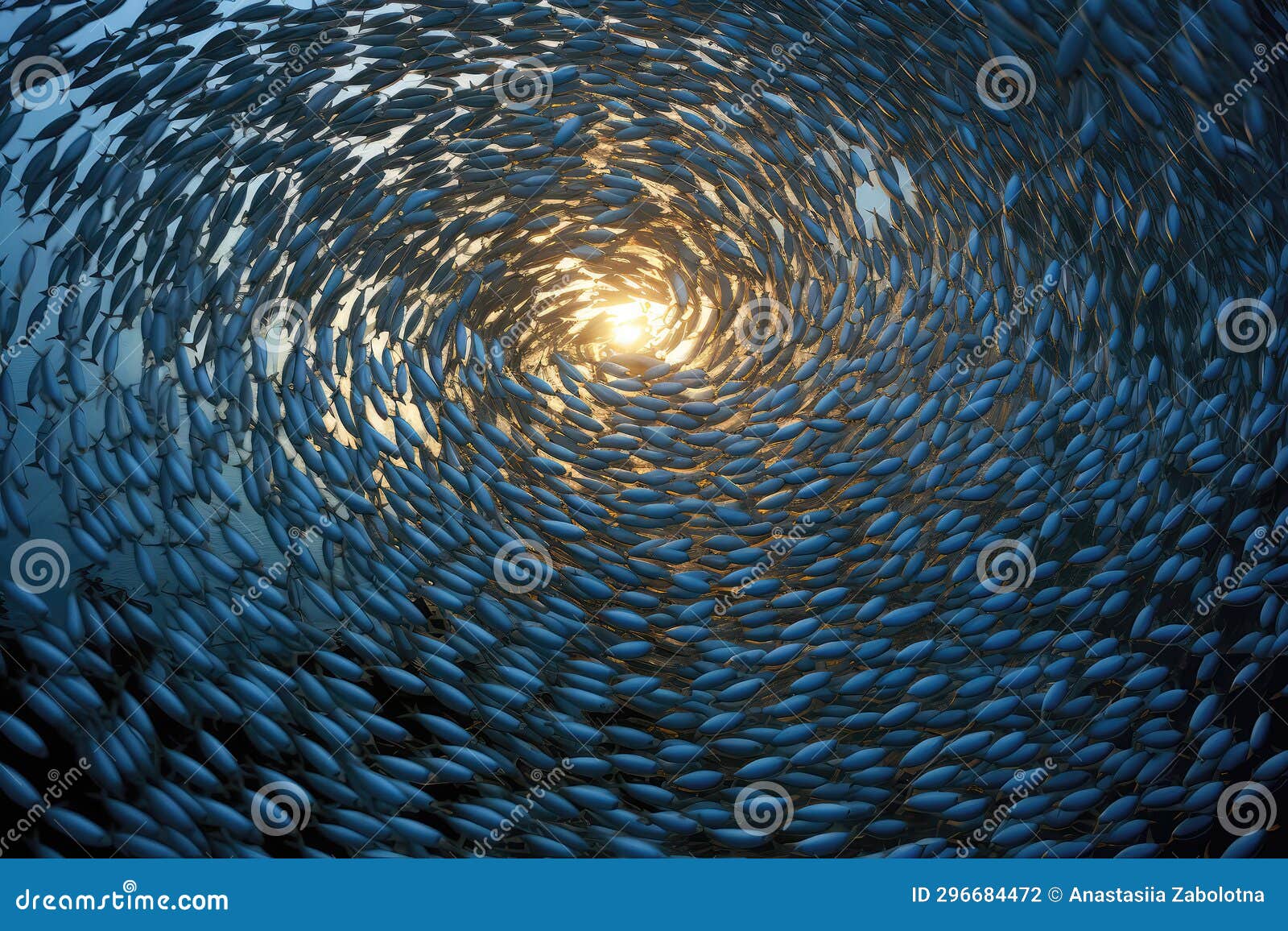 Breathtaking Aerial View of Huge School of Fish. Generative AI Stock ...