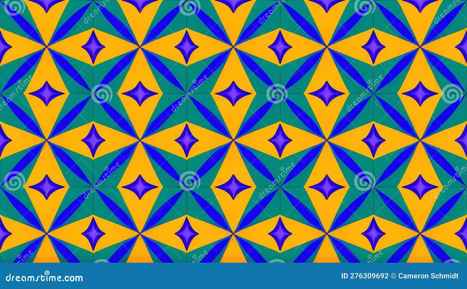 A Breathtaking Blue and Yellow Geometric Pattern with a Blue Center AI ...