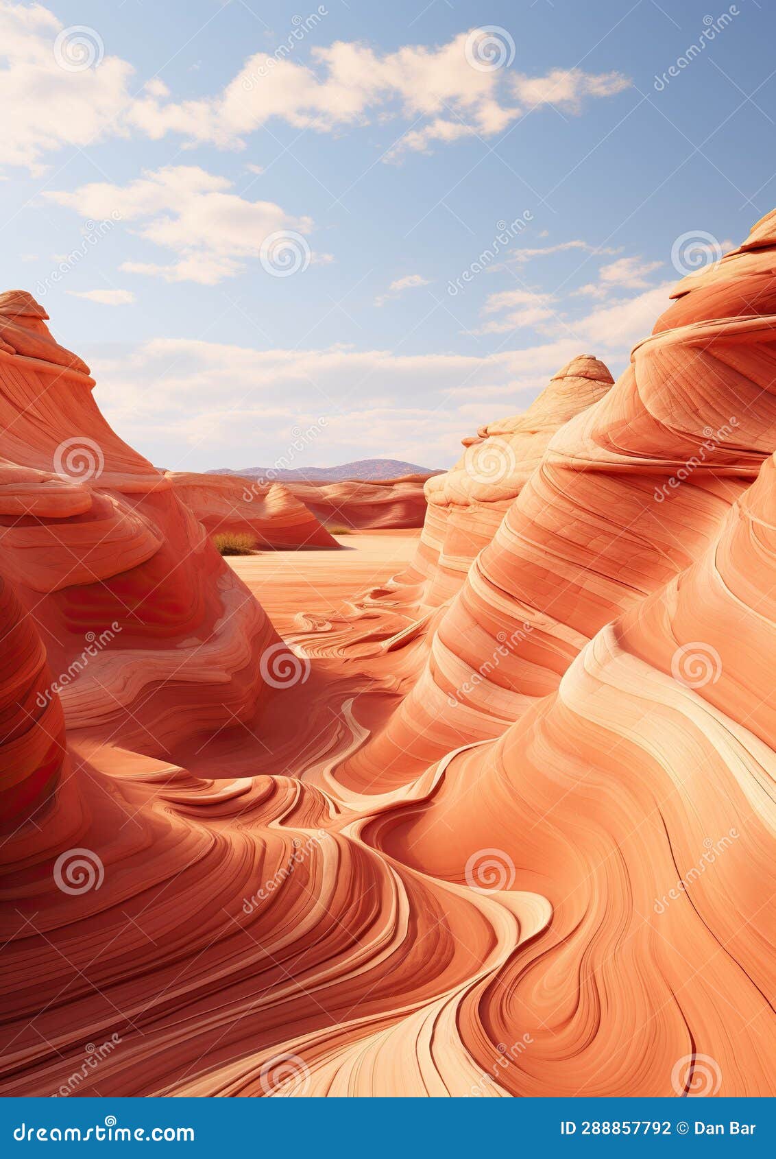 Desert Canyon Landscape Generative Ai Stock Illustration