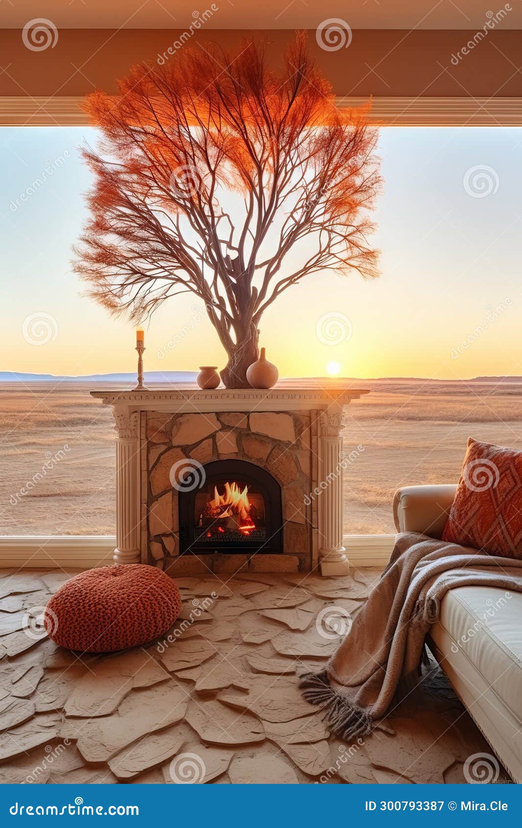 Breathtaking Desert View from a Cozy Room Created with Generative AI ...