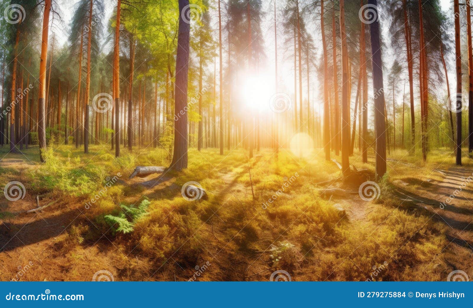 A Breathtaking Forest Scene with the Sun S Brilliance Peeking through ...