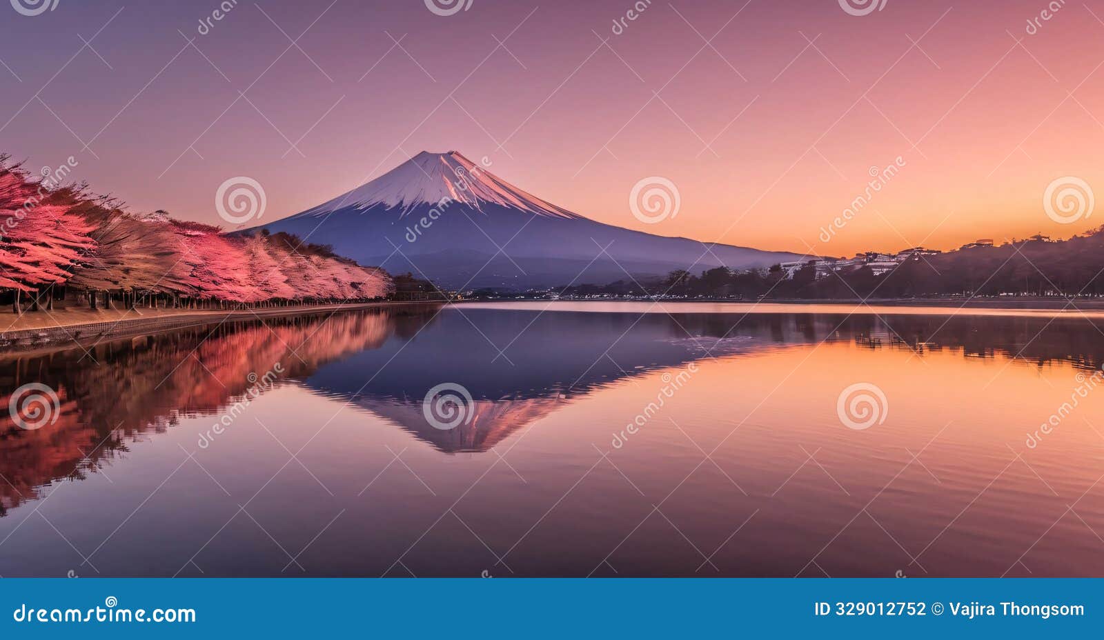A Breathtaking Image of Mount Fuji in Japan at Sunrise Stock ...