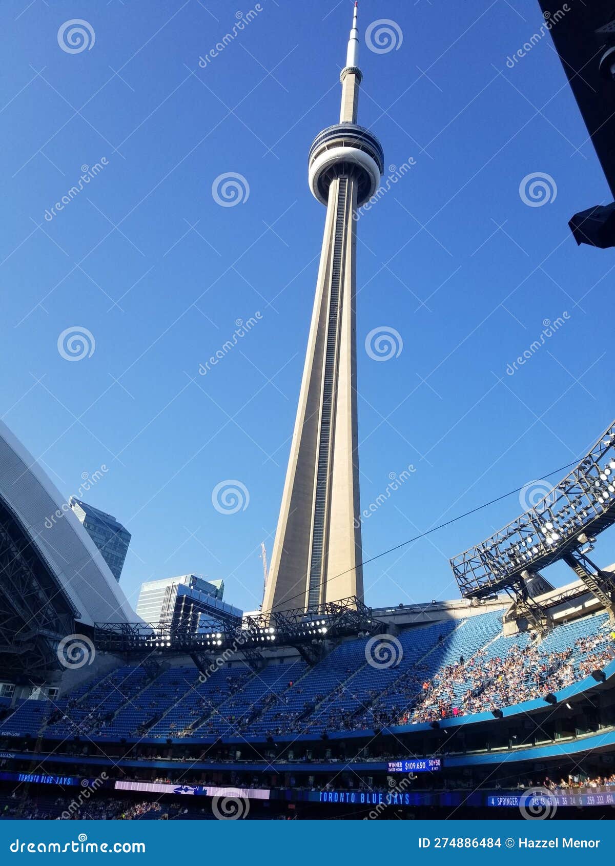 CN Tower View from Inside the Roger S Centre Editorial Stock Image ...