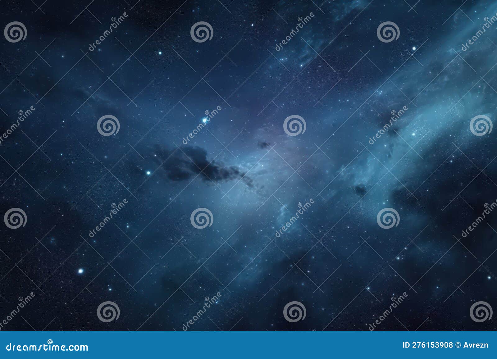 Panoramic Indigo Starry Sky in Deep Space, Generative AI Stock ...