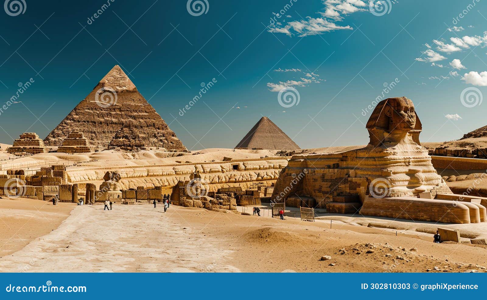 Breathtaking Pyramids of Giza Stock Illustration - Illustration of monument, history: 302810303