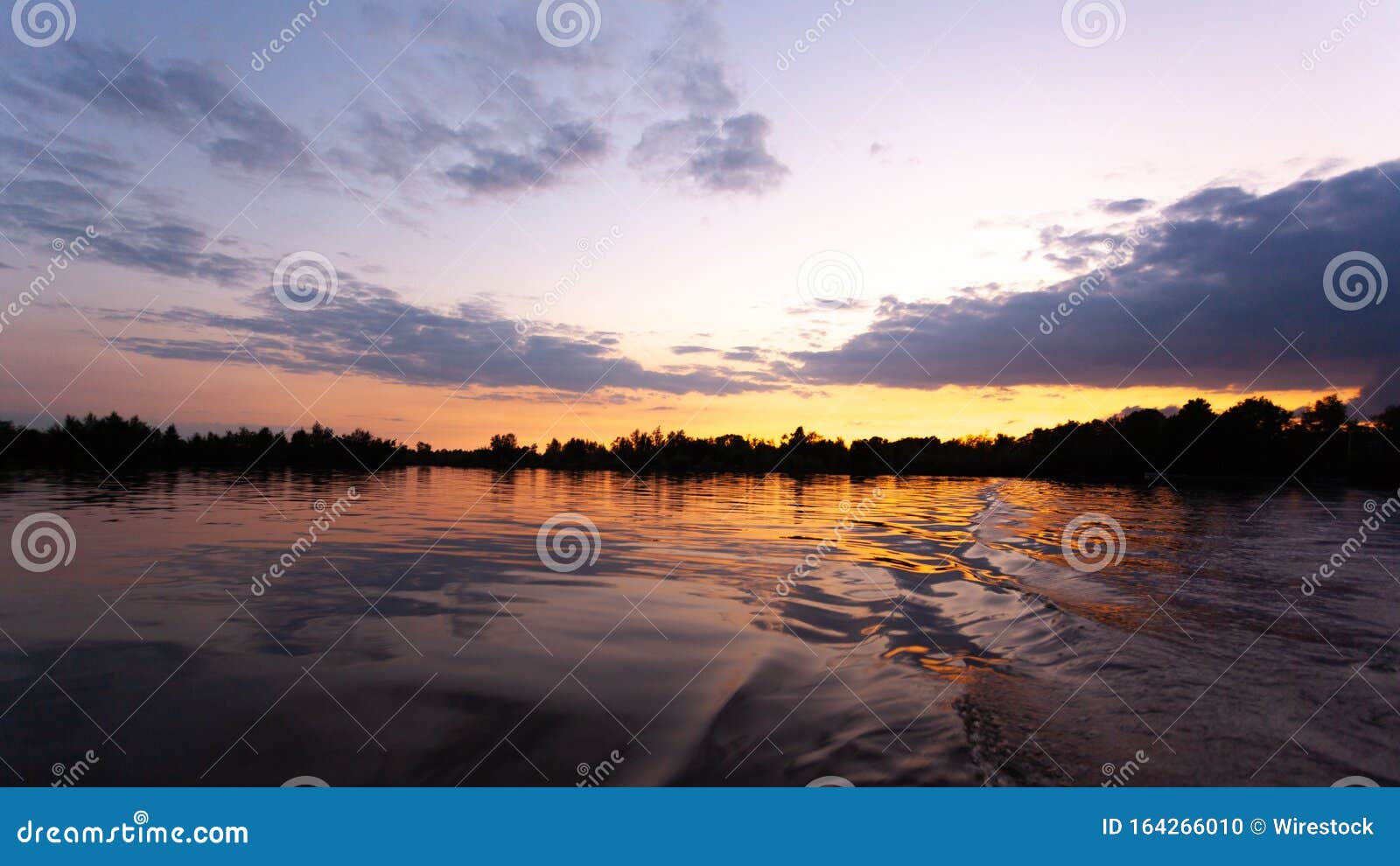 Breathtaking Shot of a Sunset during a Boat Trip Stock Photo - Image of ...