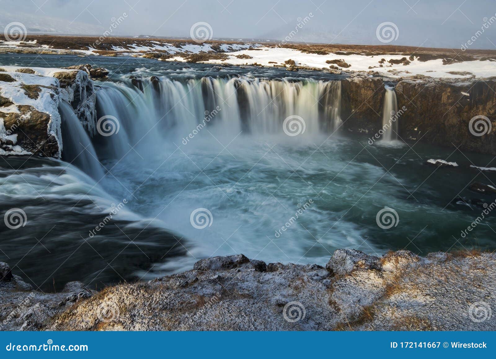 Breathtaking Shot of Waterfalls in a Circular Formation Stock Image ...