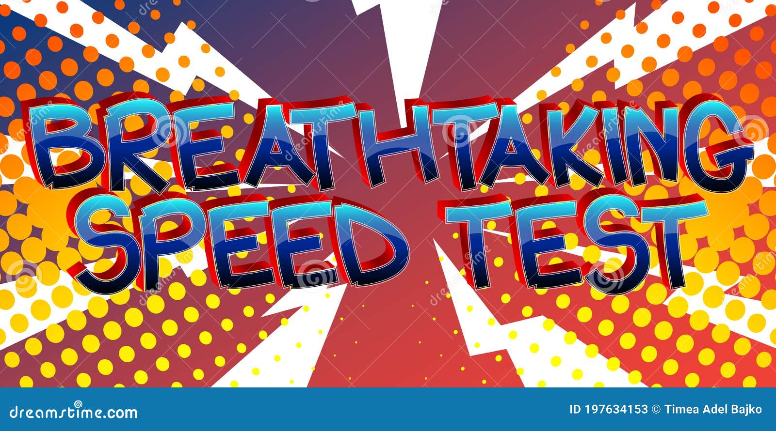 Breathtaking Speed Test Comic Book Style Cartoon Words Stock Vector ...