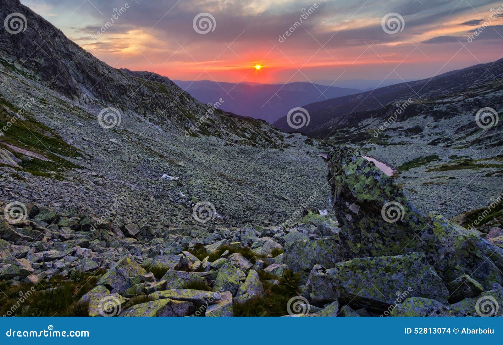 Breathtaking Sunset in Mountain Area Stock Photo - Image of fairytale ...
