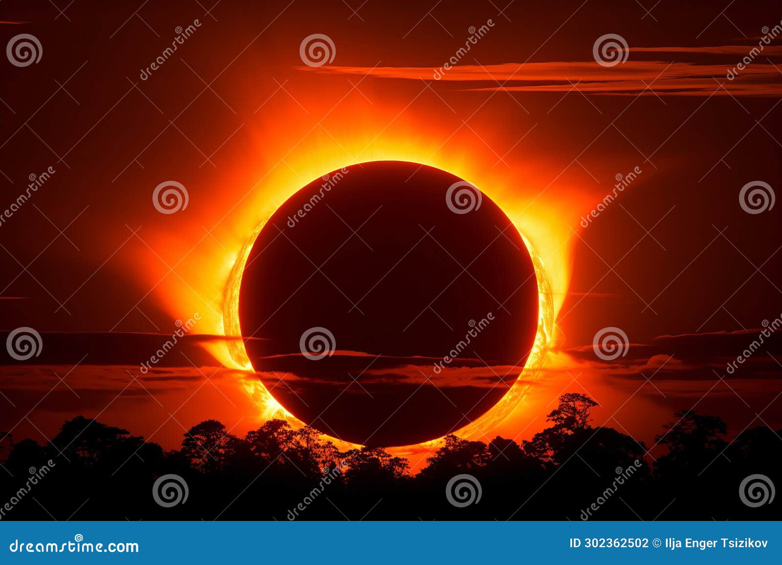 Breathtaking Total Solar Eclipse with Dramatic Sky and Sunburst ...