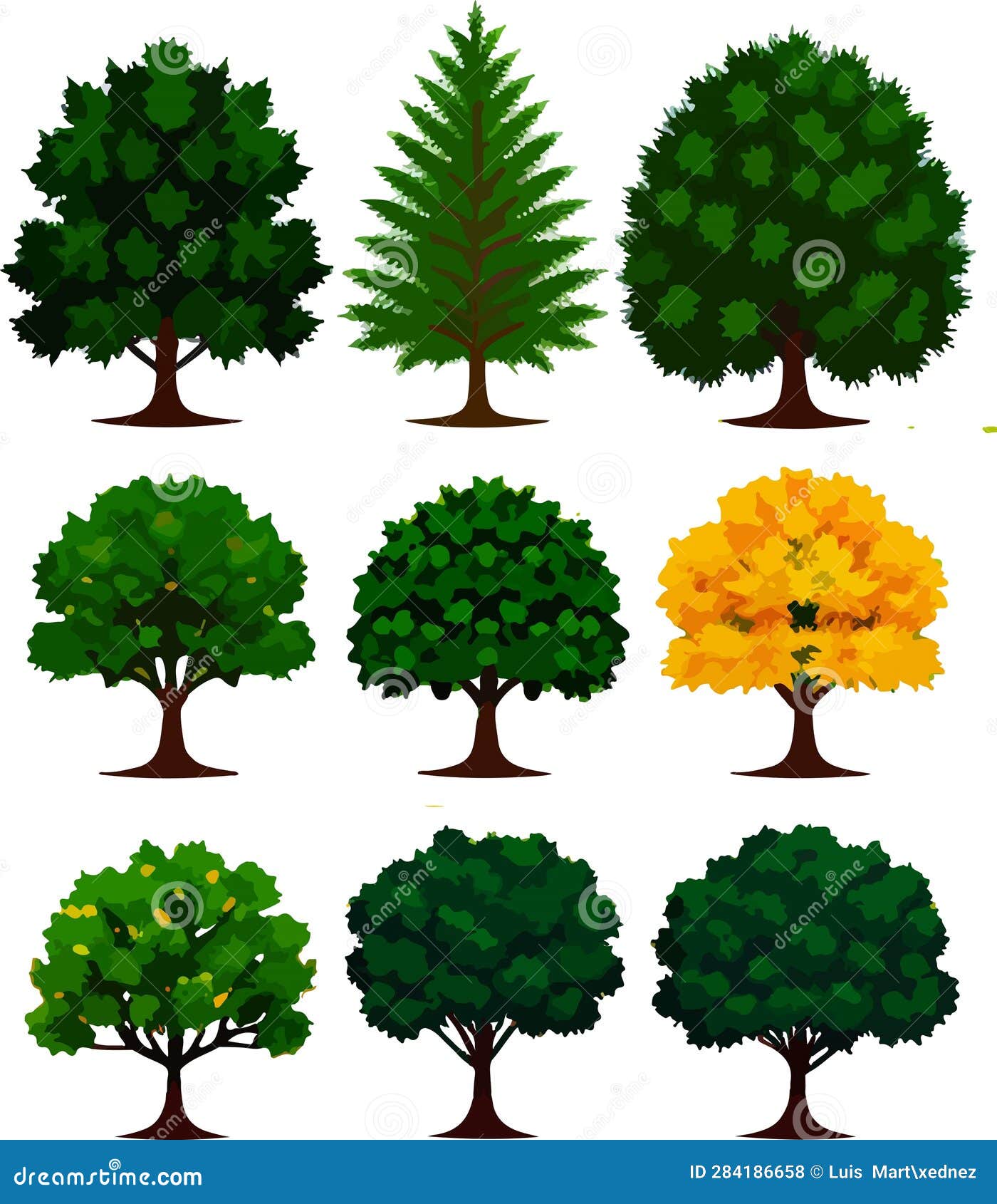 Breathtaking Trees Bushes Shrubs Seasesonal Vector Art Stock Vector ...