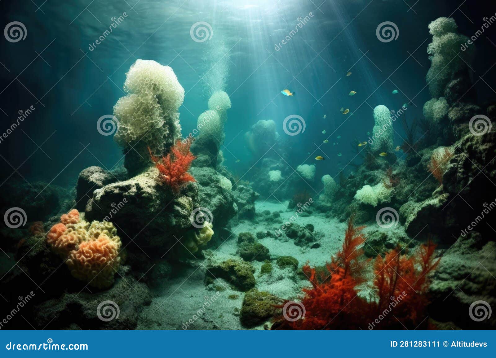 Thermal Vent Emitting Plumes Of Black Smoke Underwater Royalty-Free ...