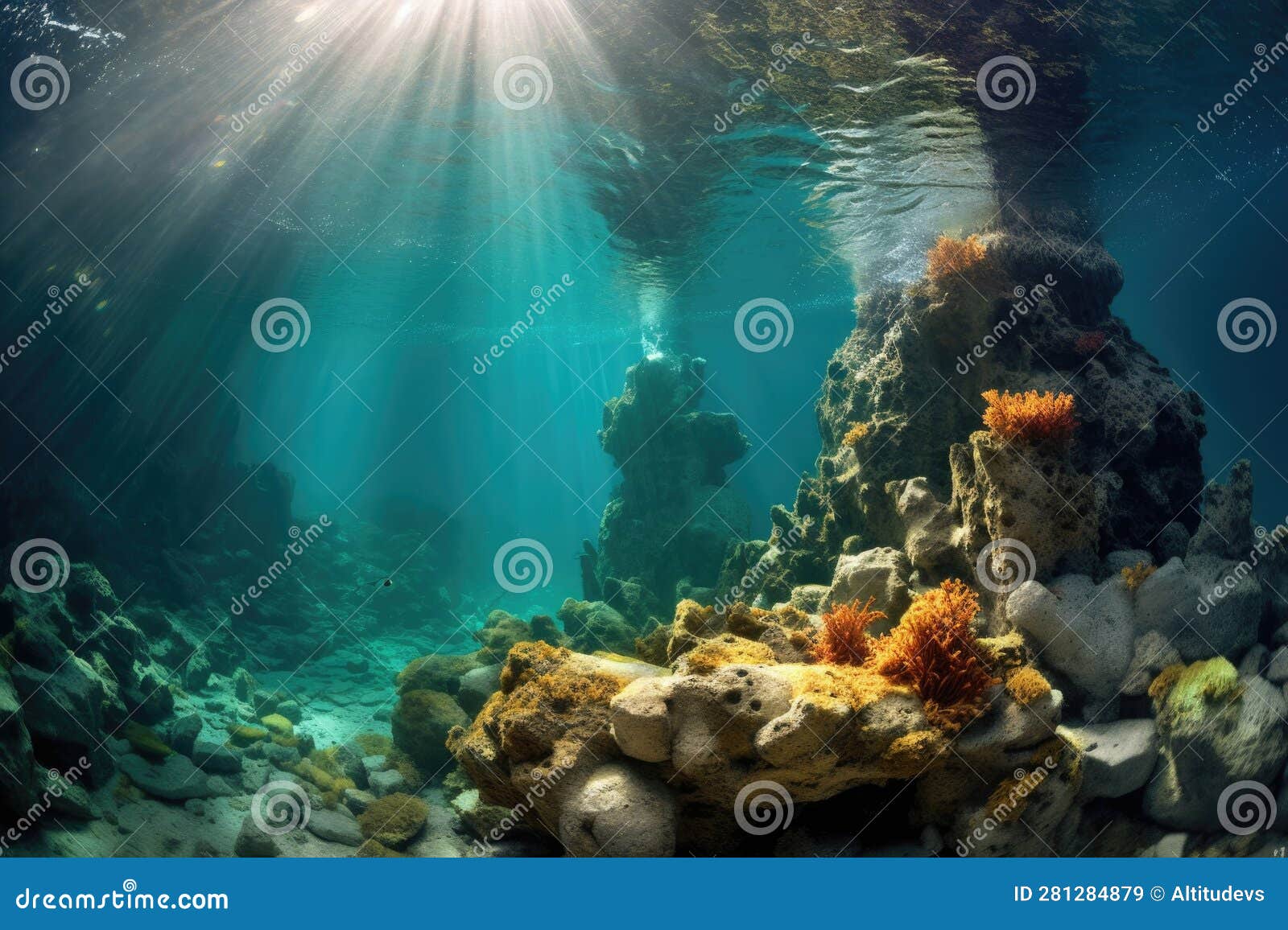 Thermal Vent Emitting Plumes Of Black Smoke Underwater Royalty-Free ...