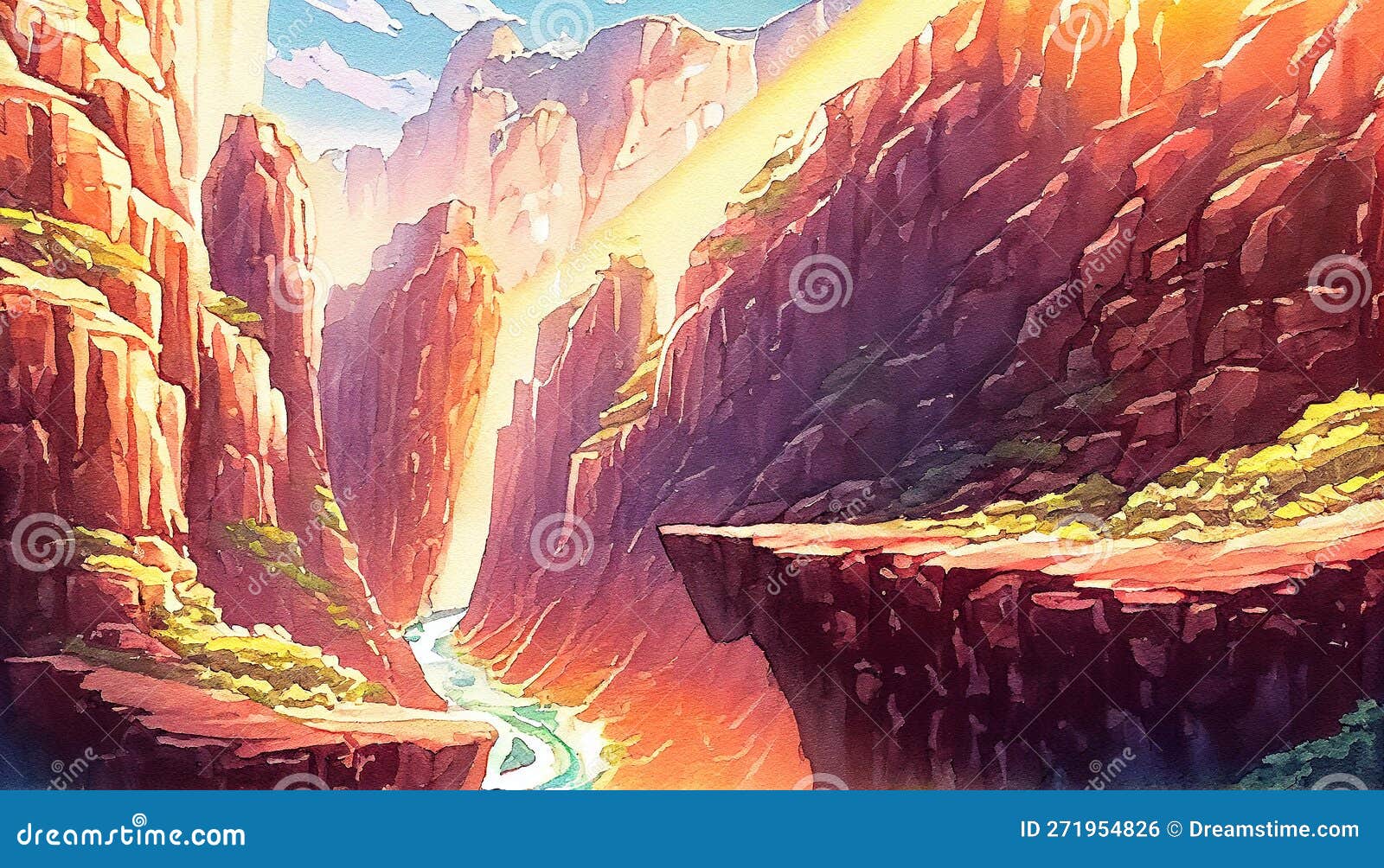 A Breathtaking View of a Canyon or Gorge with Towering Cliffs on Both ...