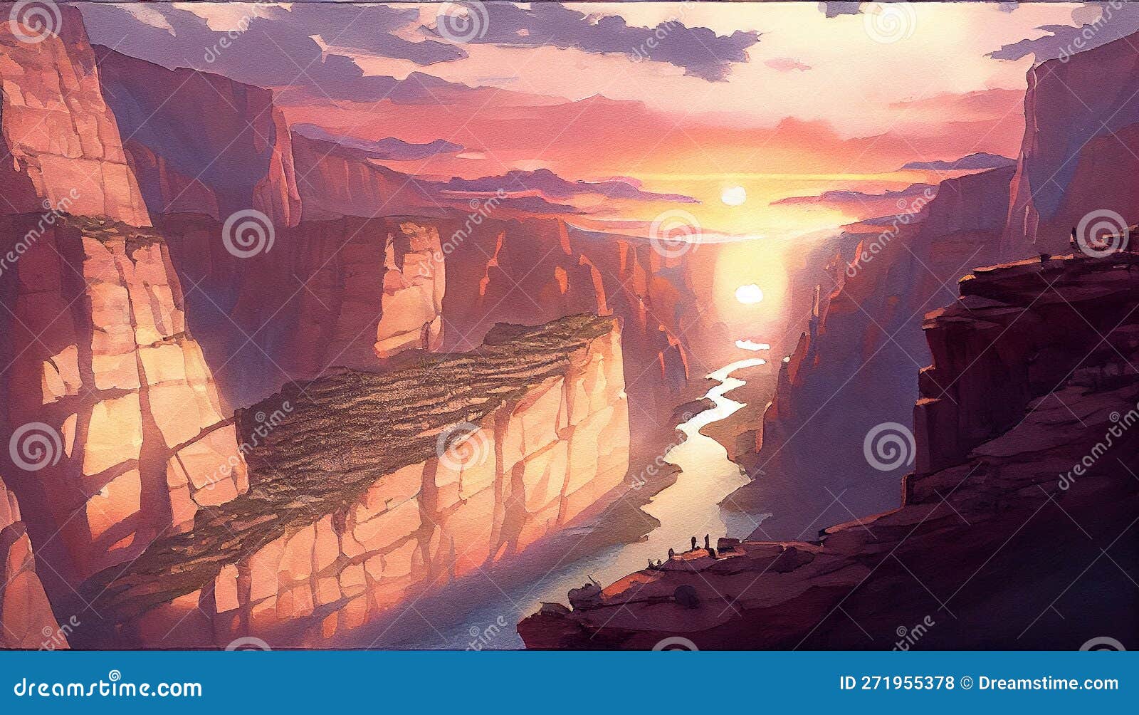 A Breathtaking View of a Canyon or Gorge with Towering Cliffs on Both ...