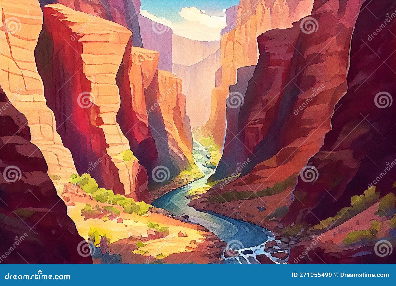 A Breathtaking View of a Canyon or Gorge with Towering Cliffs on Both ...
