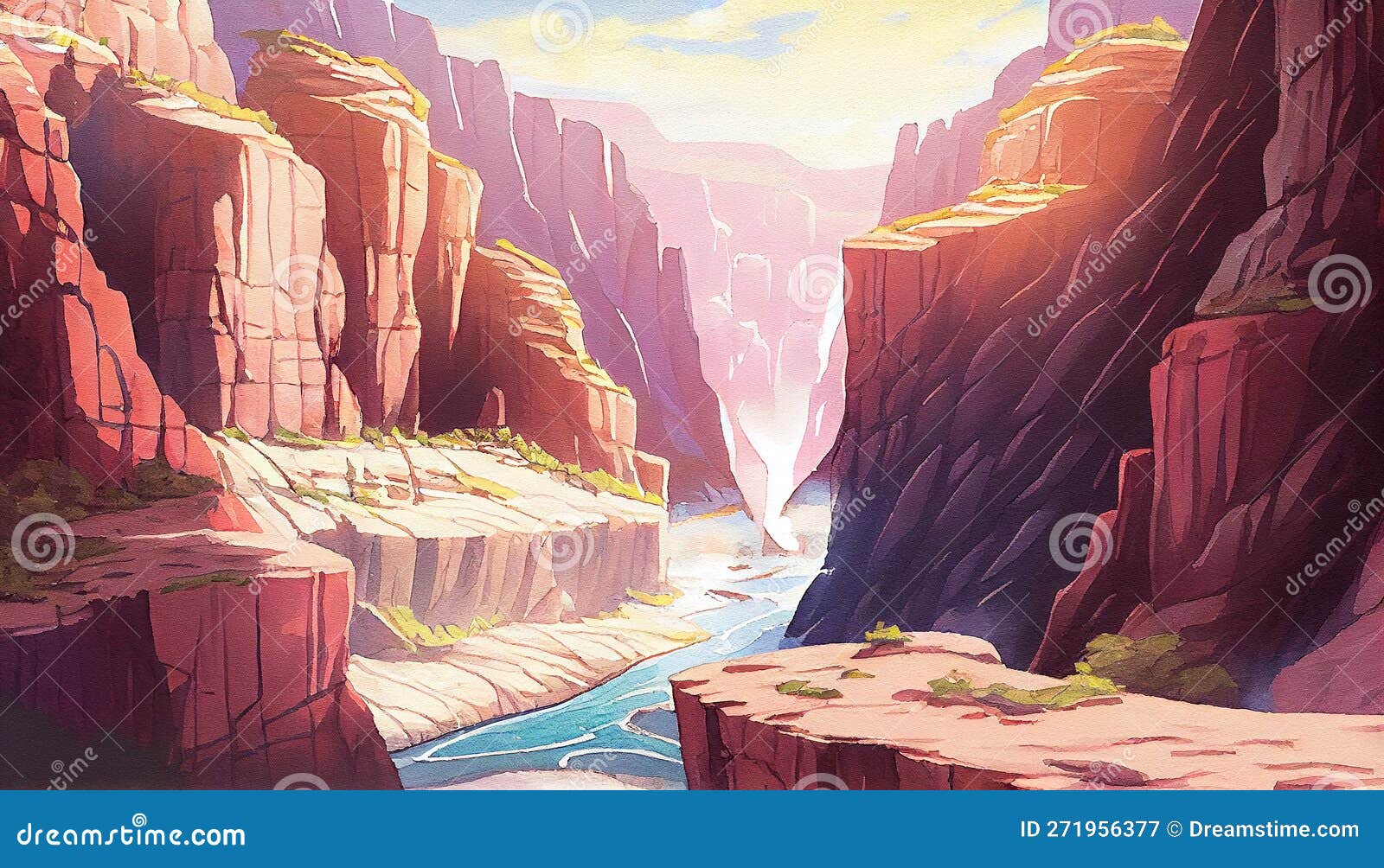 A Breathtaking View of a Canyon or Gorge with Towering Cliffs on Both ...