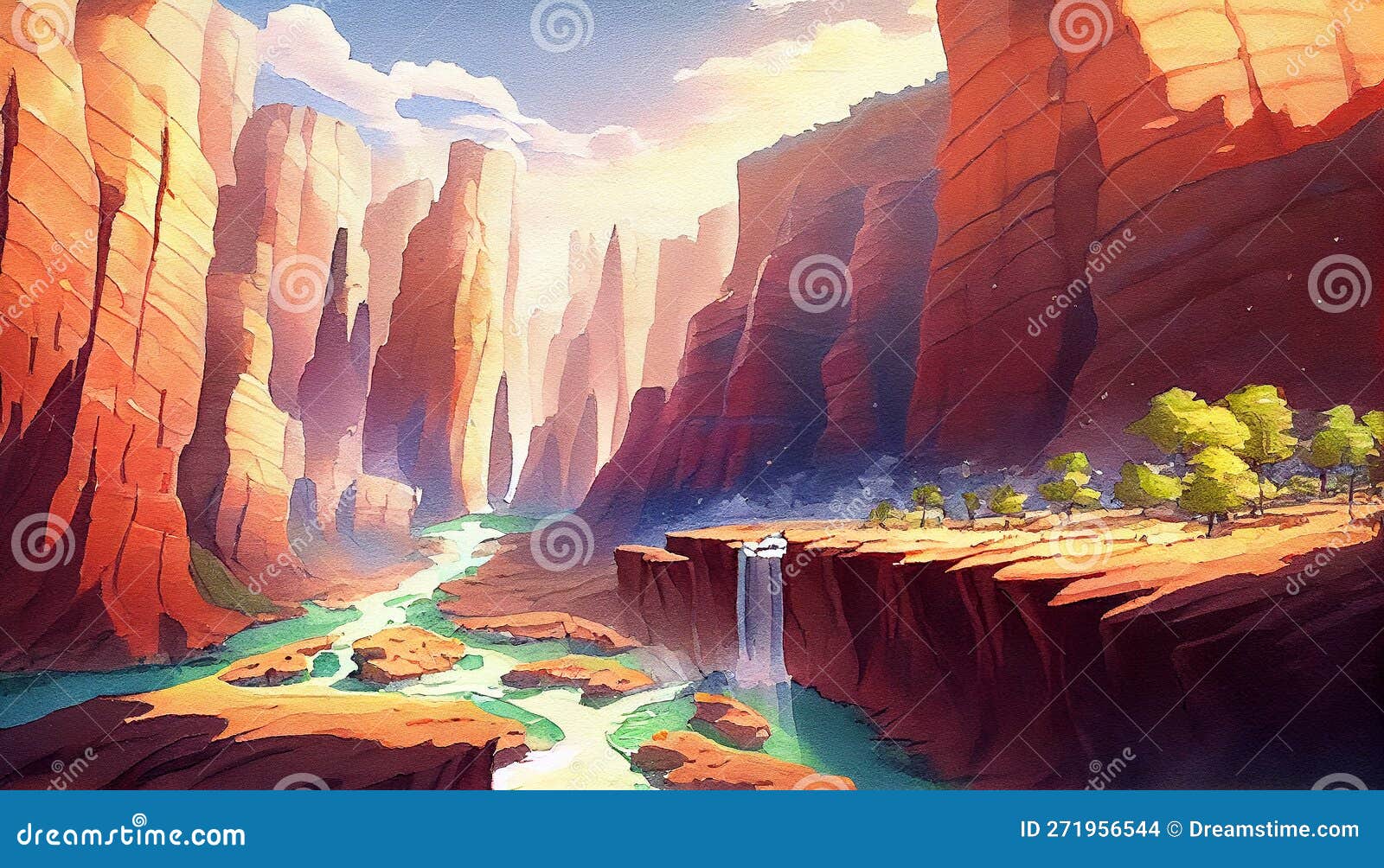 A Breathtaking View of a Canyon or Gorge with Towering Cliffs on Both ...