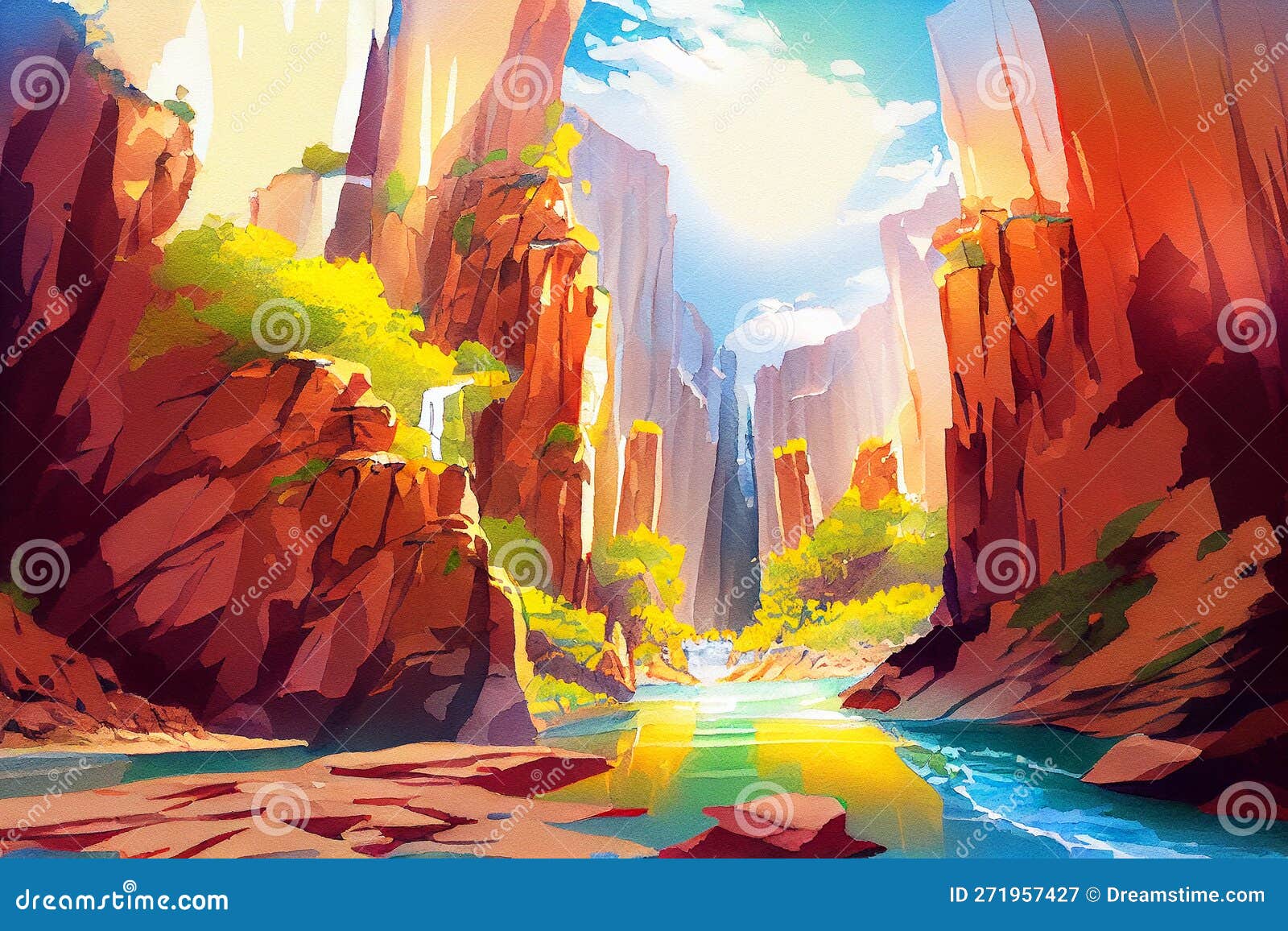 A Breathtaking View of a Canyon or Gorge with Towering Cliffs on Both ...