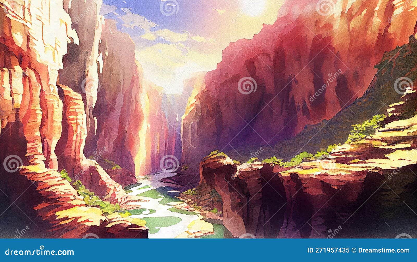 A Breathtaking View of a Canyon or Gorge with Towering Cliffs on Both ...