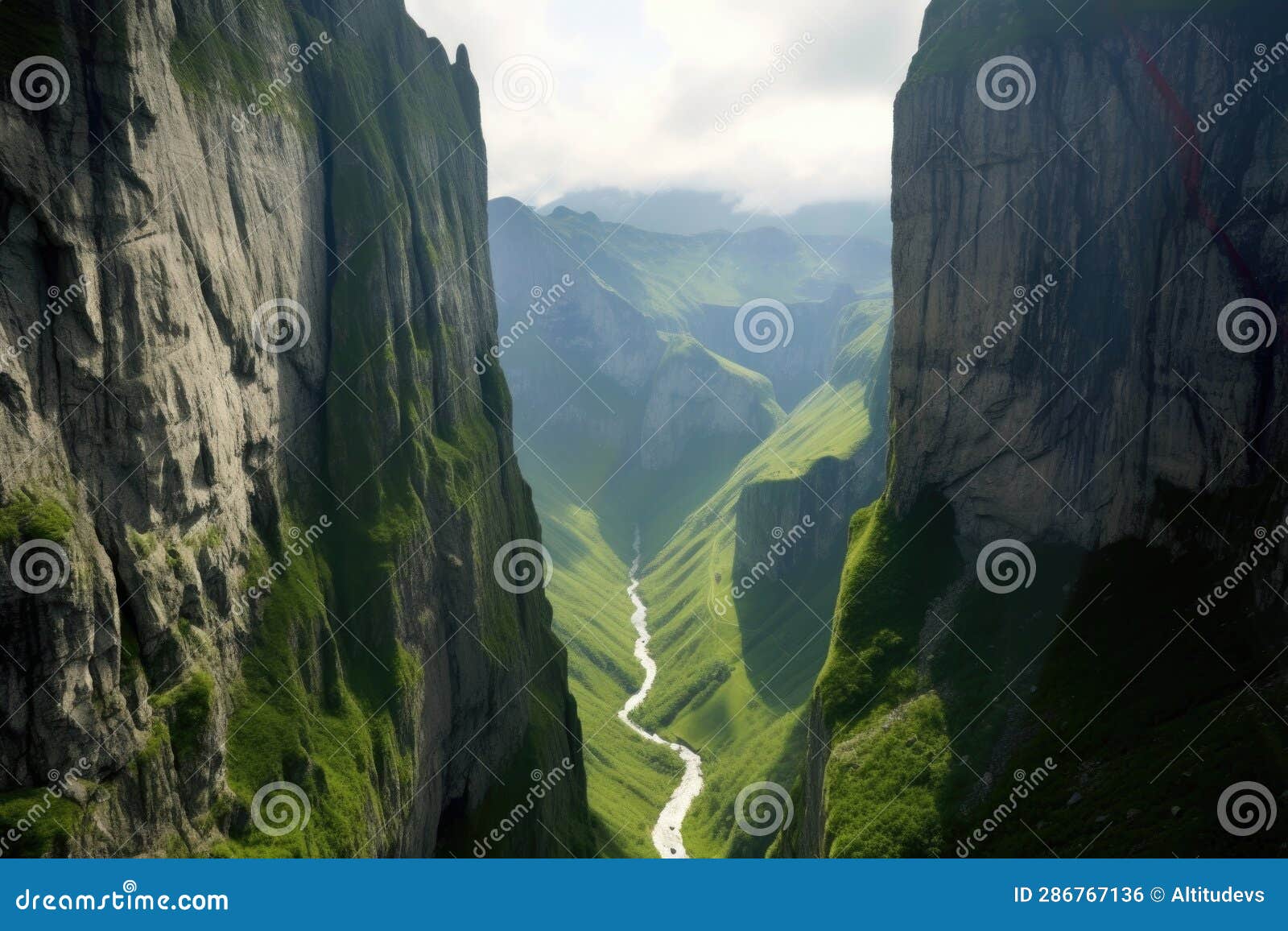 Breathtaking View of Cliff from Base Jumpers Perspective Stock Photo ...