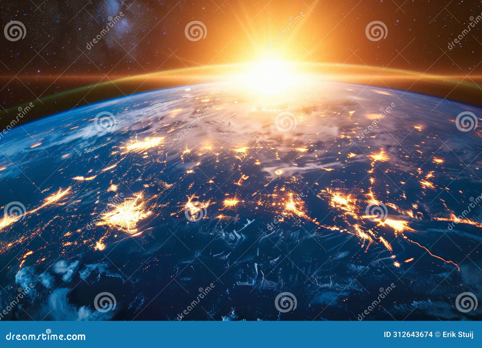 Breathtaking View of Earth from Outer Space, with Half the Globe ...