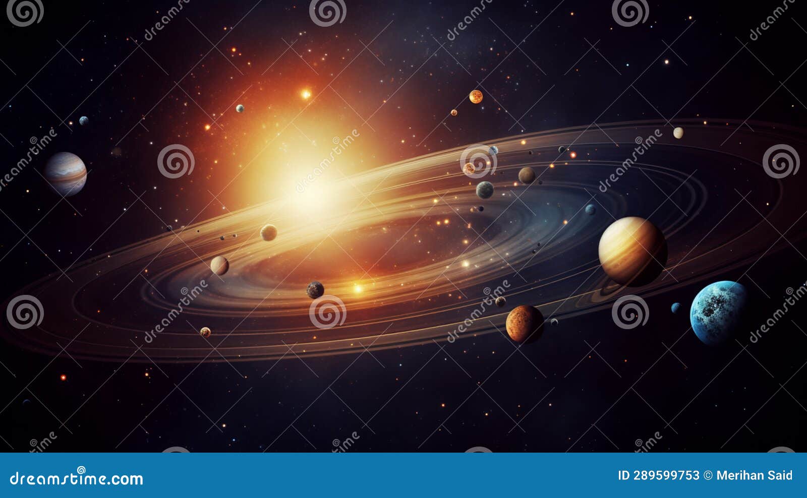 A Breathtaking View of the Majestic Solar System, AI Generative Stock ...