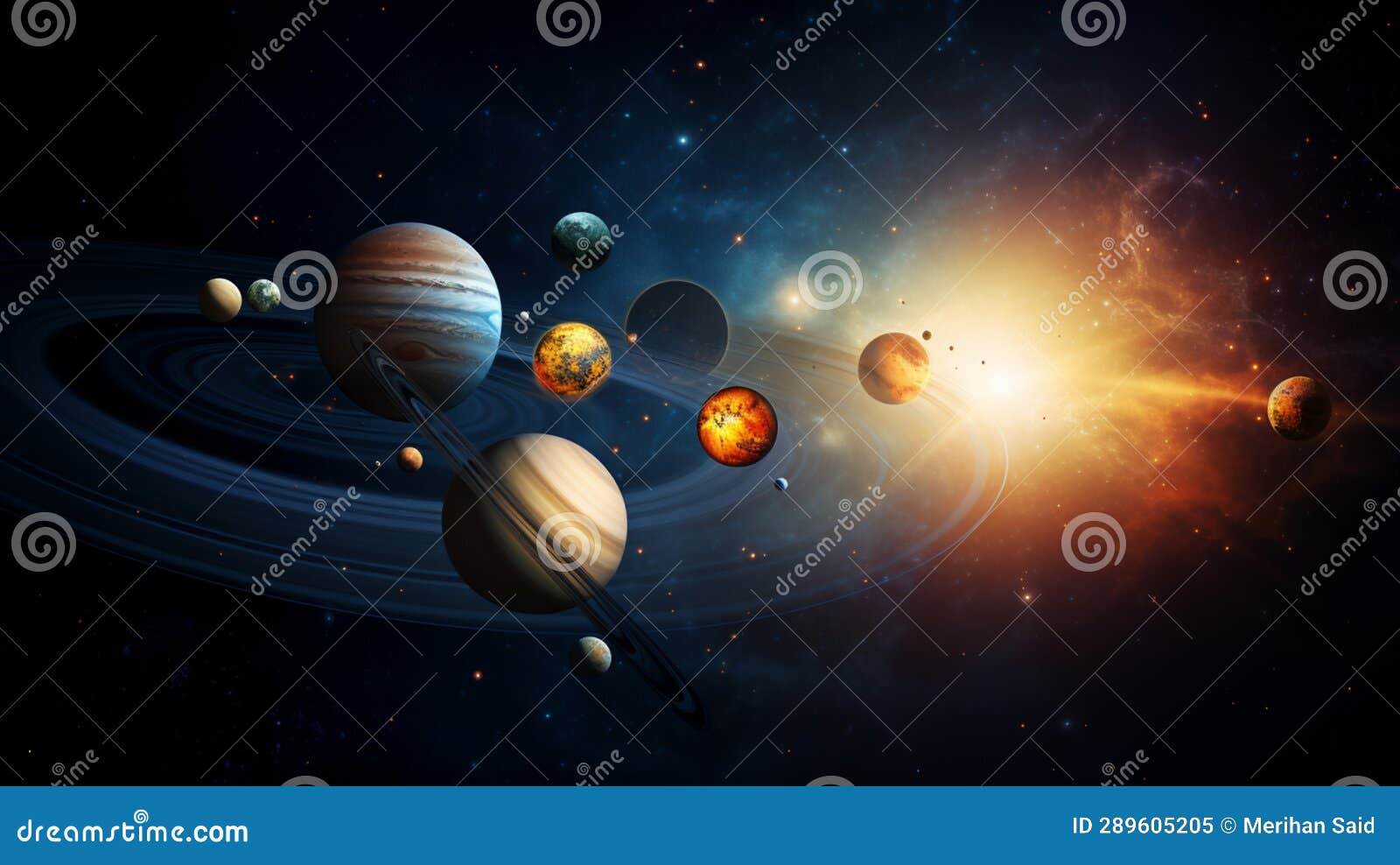A Breathtaking View of the Majestic Solar System, AI Generative Stock ...