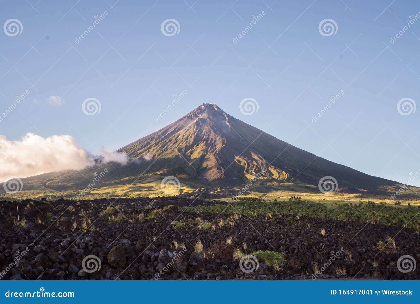 Breathtaking View of Mount Mayon Under the Blue Sky Captured in ...