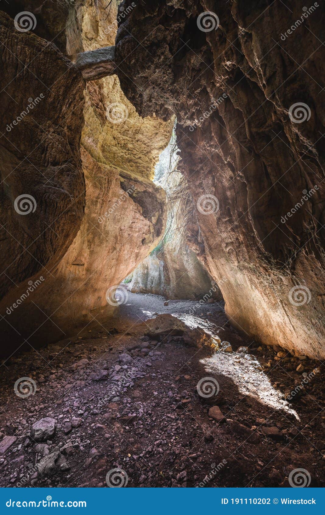 Breathtaking View of the Narrow Path between the Enormous Rocks Stock ...