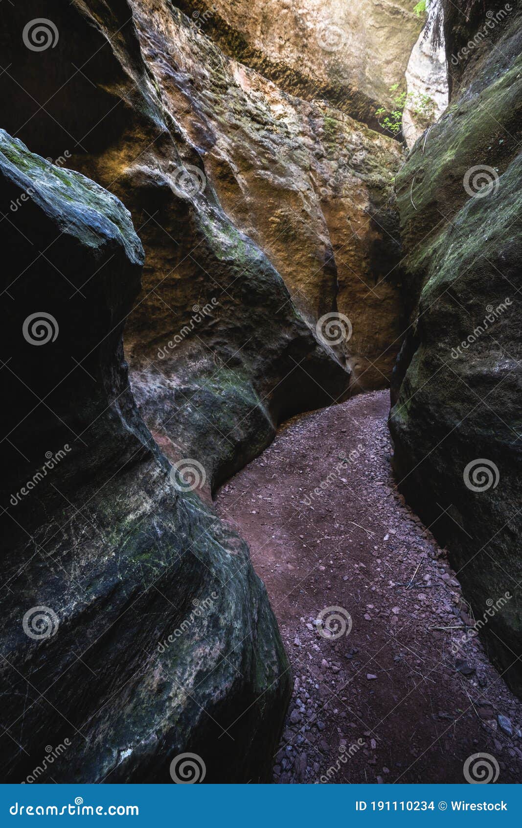 Breathtaking View of the Narrow Path between the Enormous Rocks Stock ...