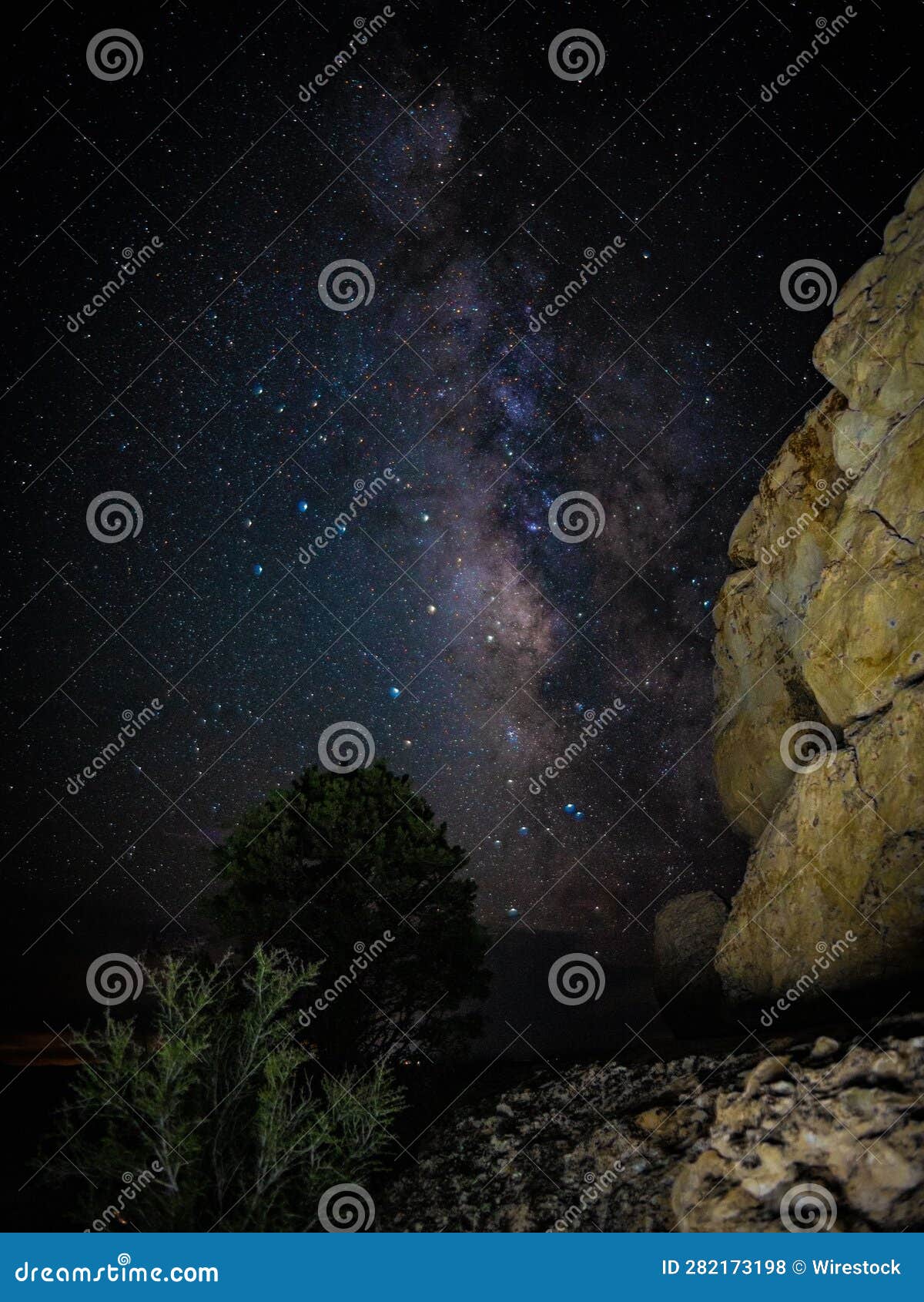 Breathtaking View of the Night Sky from a Low-angle Viewpoint in the ...