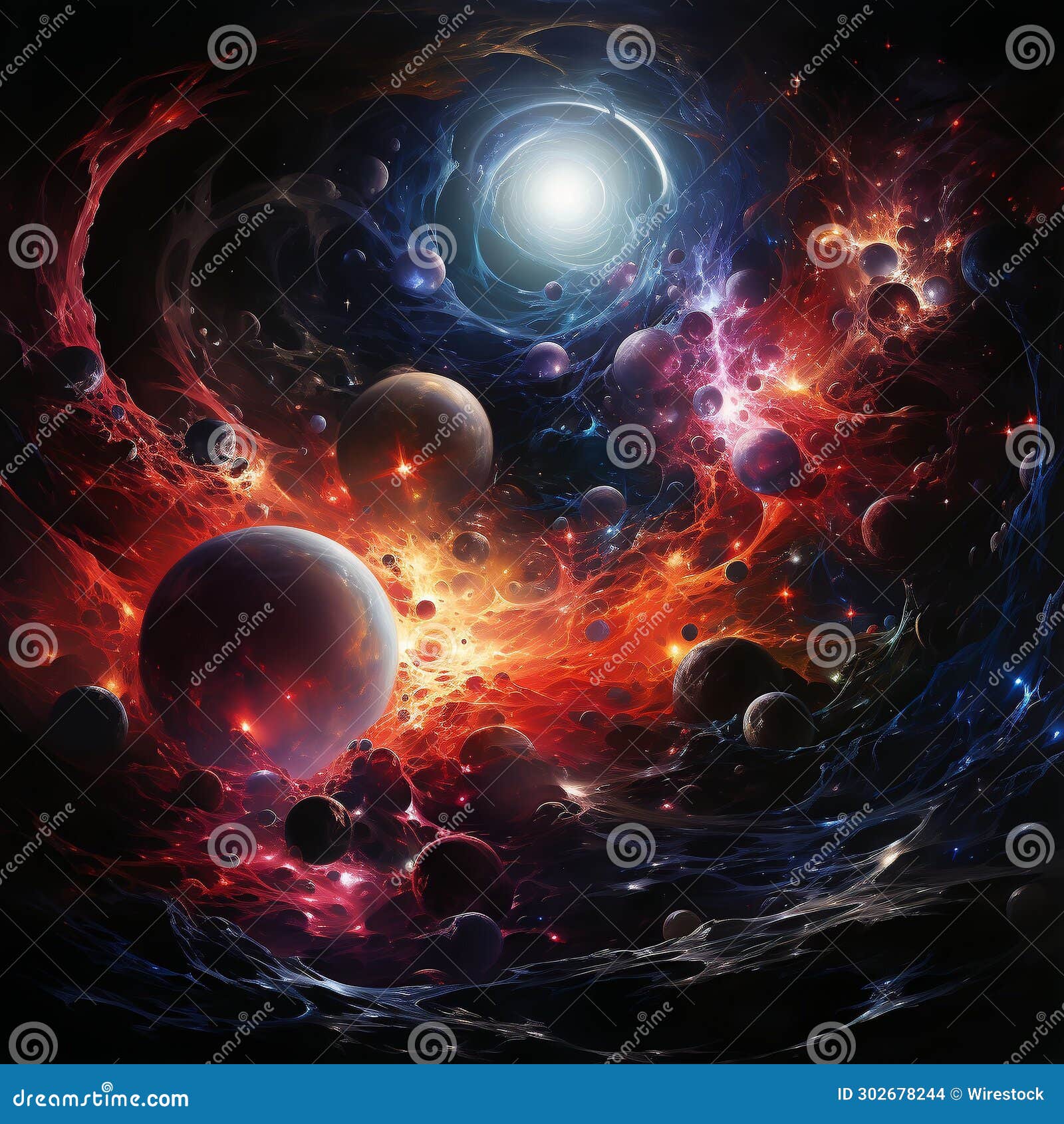 A Breathtaking View of the Outer Space with Multiple Planets in the ...
