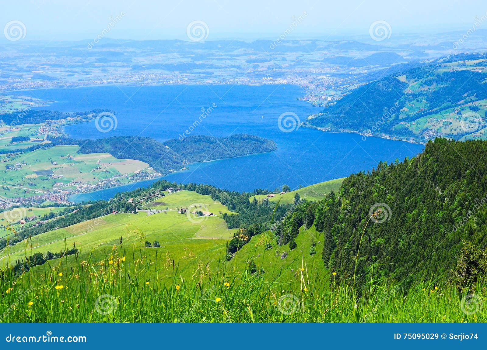 Breathtaking View from Rigi Mountain. Stock Image - Image of ...