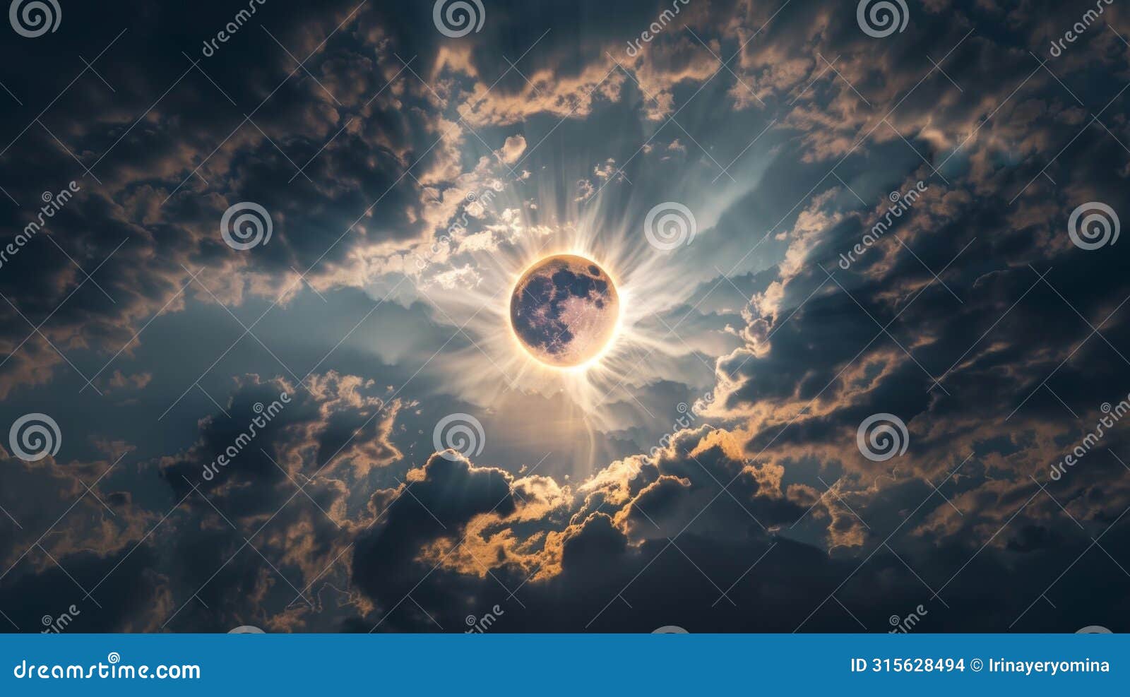 Breathtaking View of Solar Eclipse Above Clouds Stock Photo - Image of ...