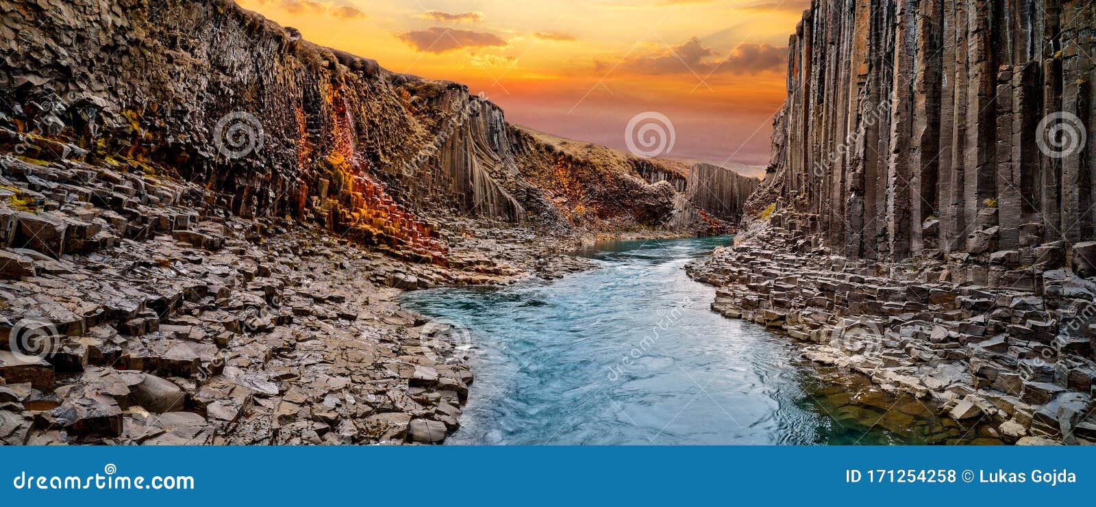 Breathtaking View of Studlagil Basalt Canyon, Iceland. Stock Photo ... Breathtaking View of Studlagil Basalt Canyon, Iceland. Stock Photo ...