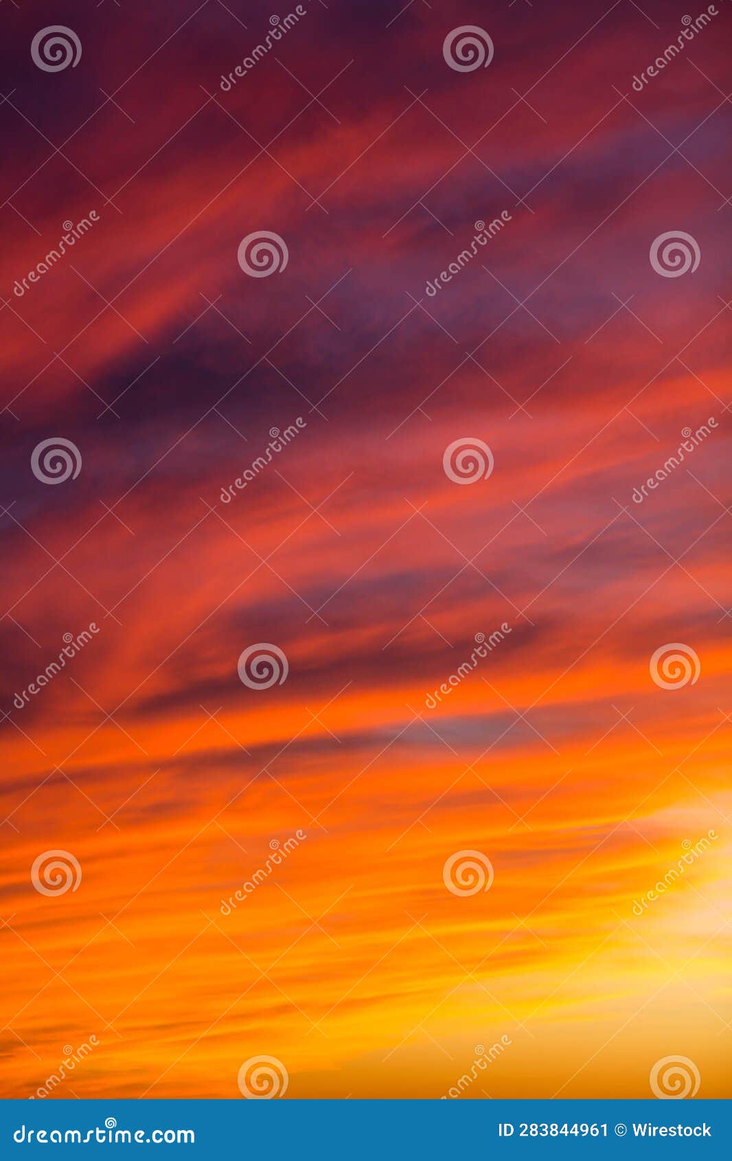 Breathtaking View of a Sunset with Wispy Clouds in the Sky Stock Image ...
