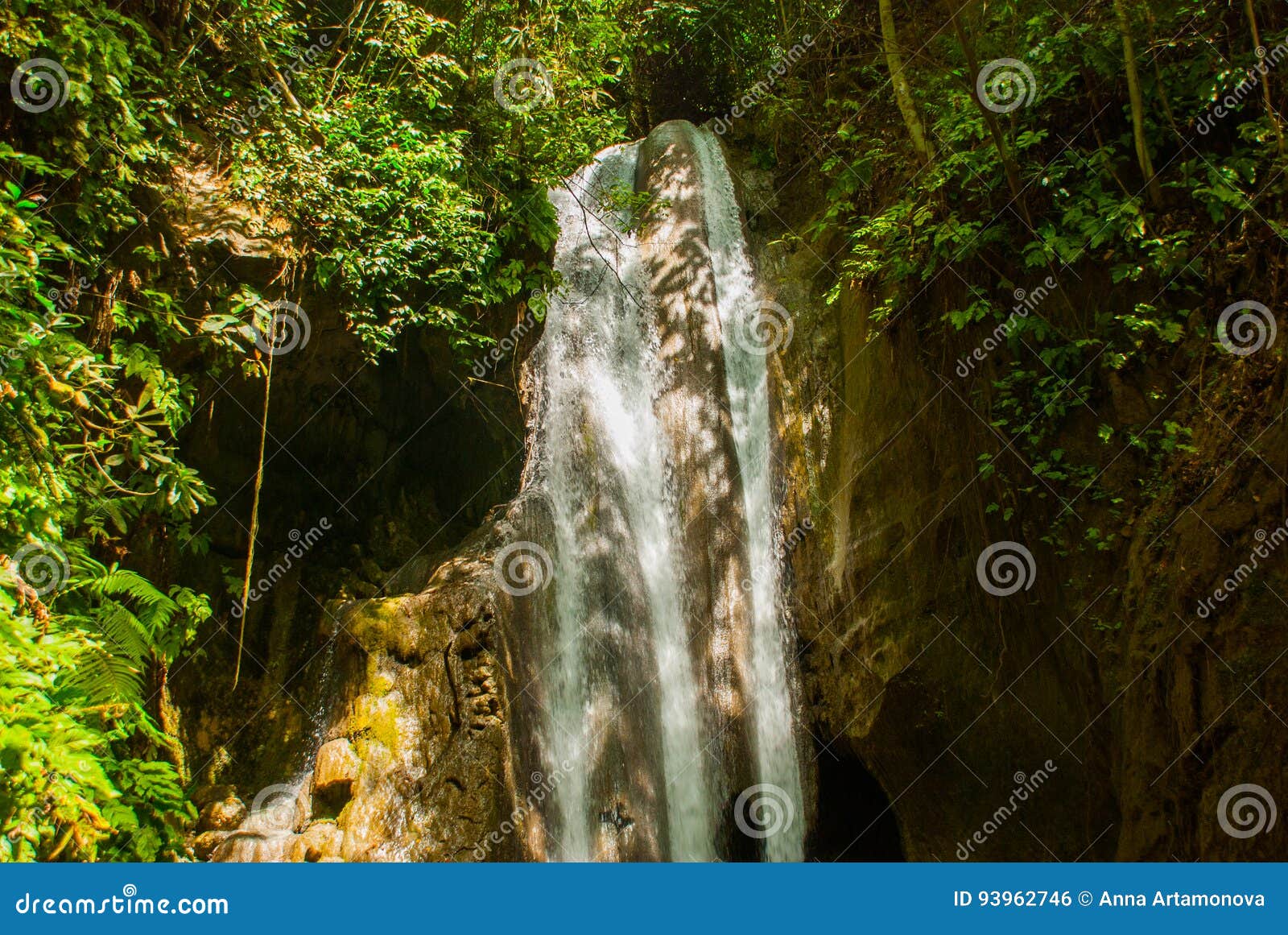Breathtaking Waterfall, Philippines. Sebu Stock Photo - Image of ...