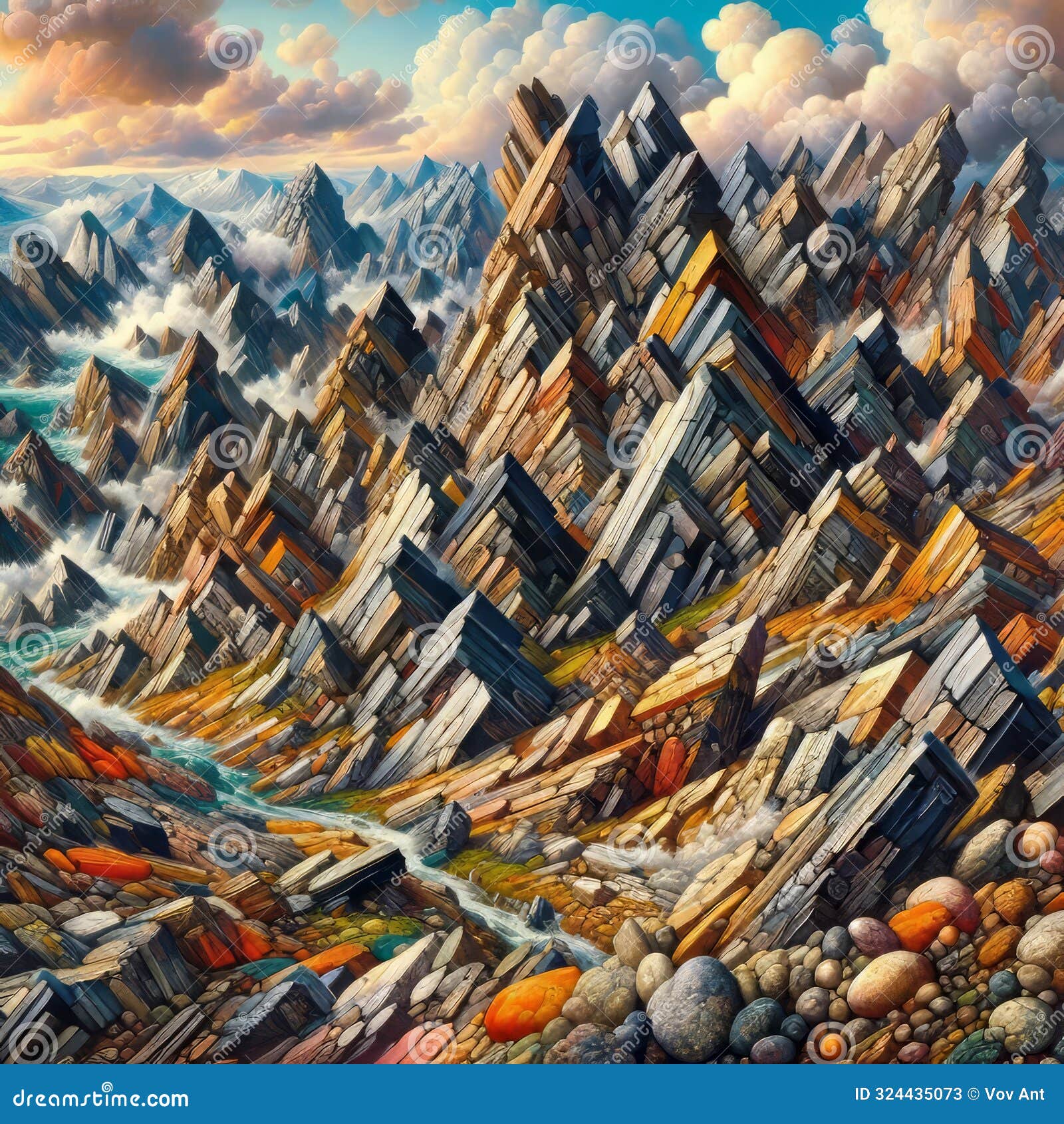 Breccia a Sedimentary Rock Composed of Angular Rock Fragmets Ce Stock ...