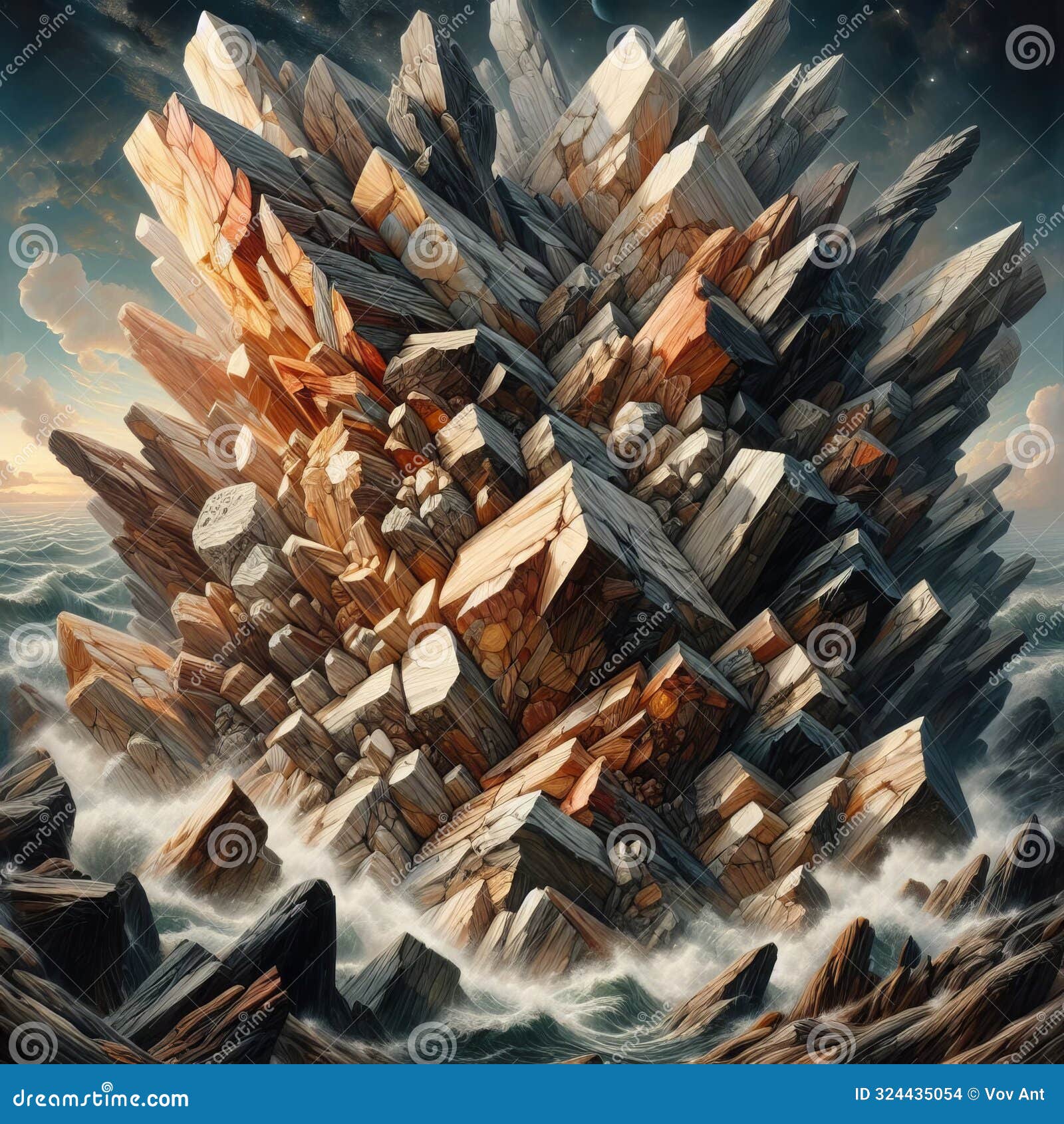 Breccia a Sedimentary Rock Composed of Angular Rock Fragmets Ce Stock ...