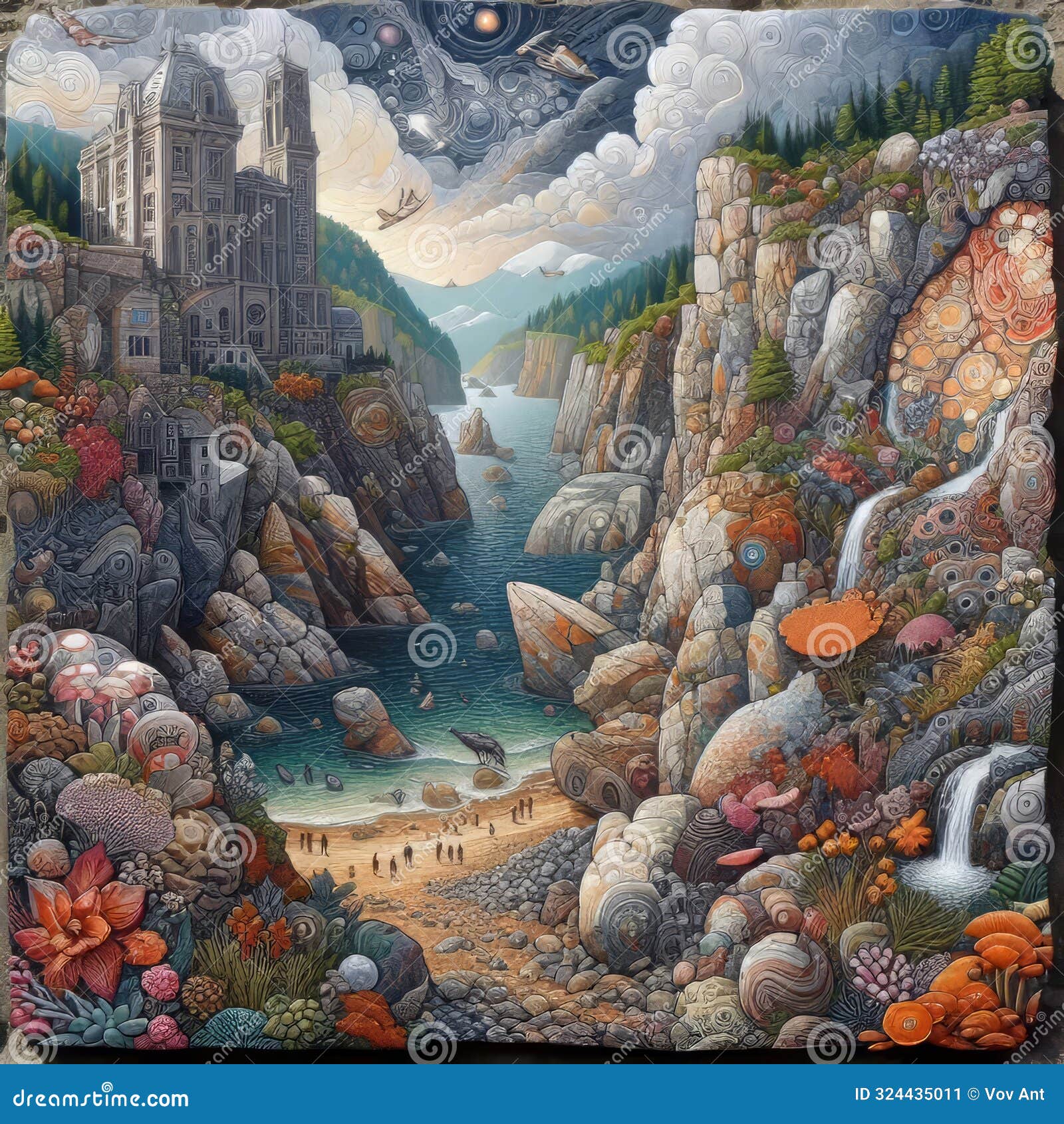 Breccia a Sedimentary Rock Composed of Angular Rock Fragmets Ce Stock ...