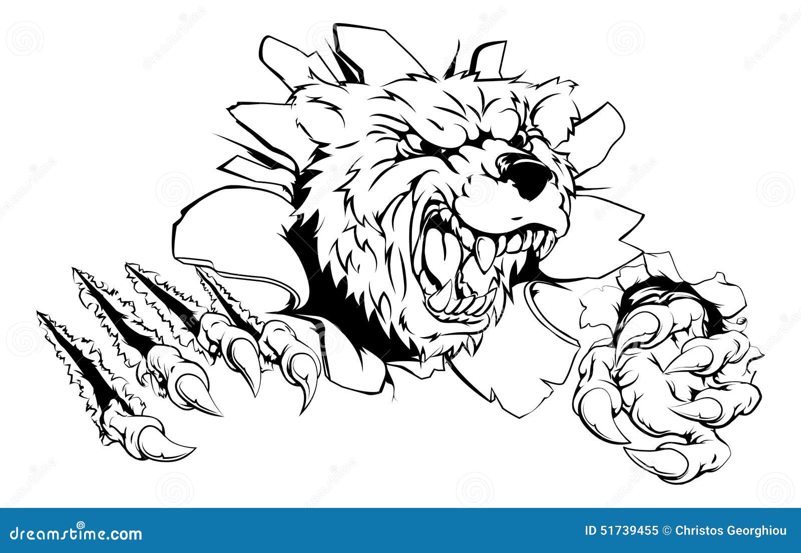 Brecha de la garra de oso ilustración del vector. Ilustración de ...