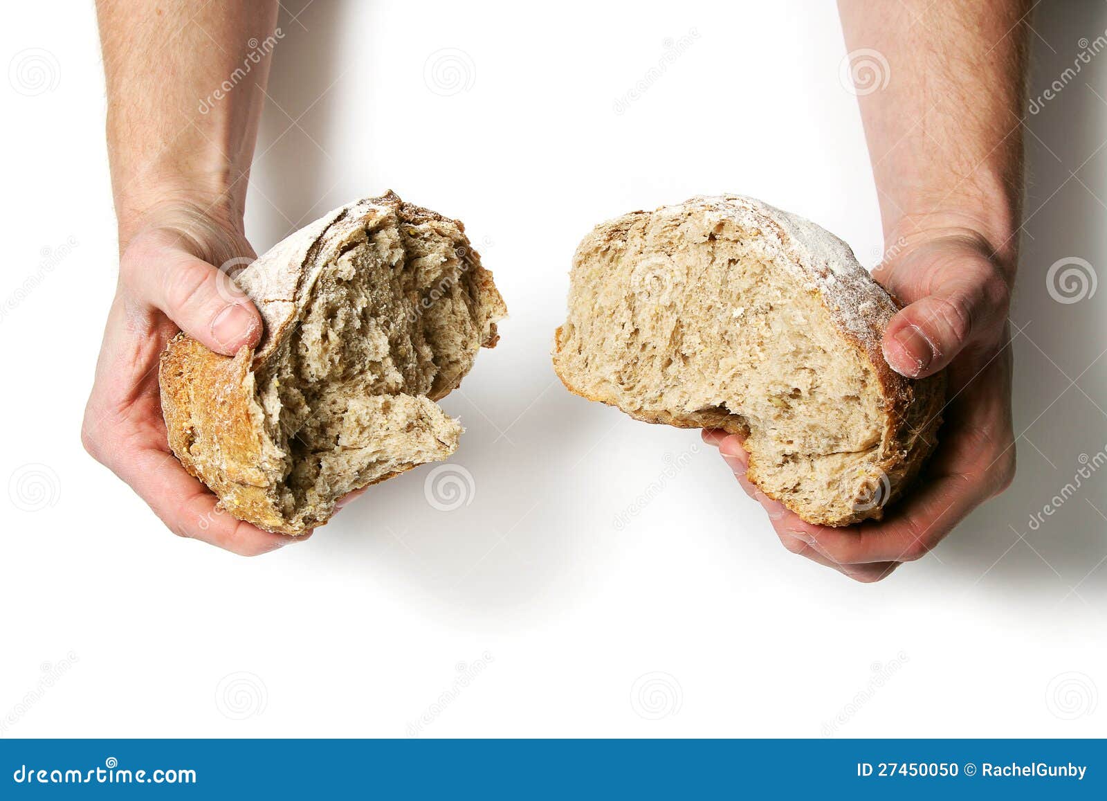 Brechen des Brotes stockfoto. Bild von kultur, deutsch - 27450050