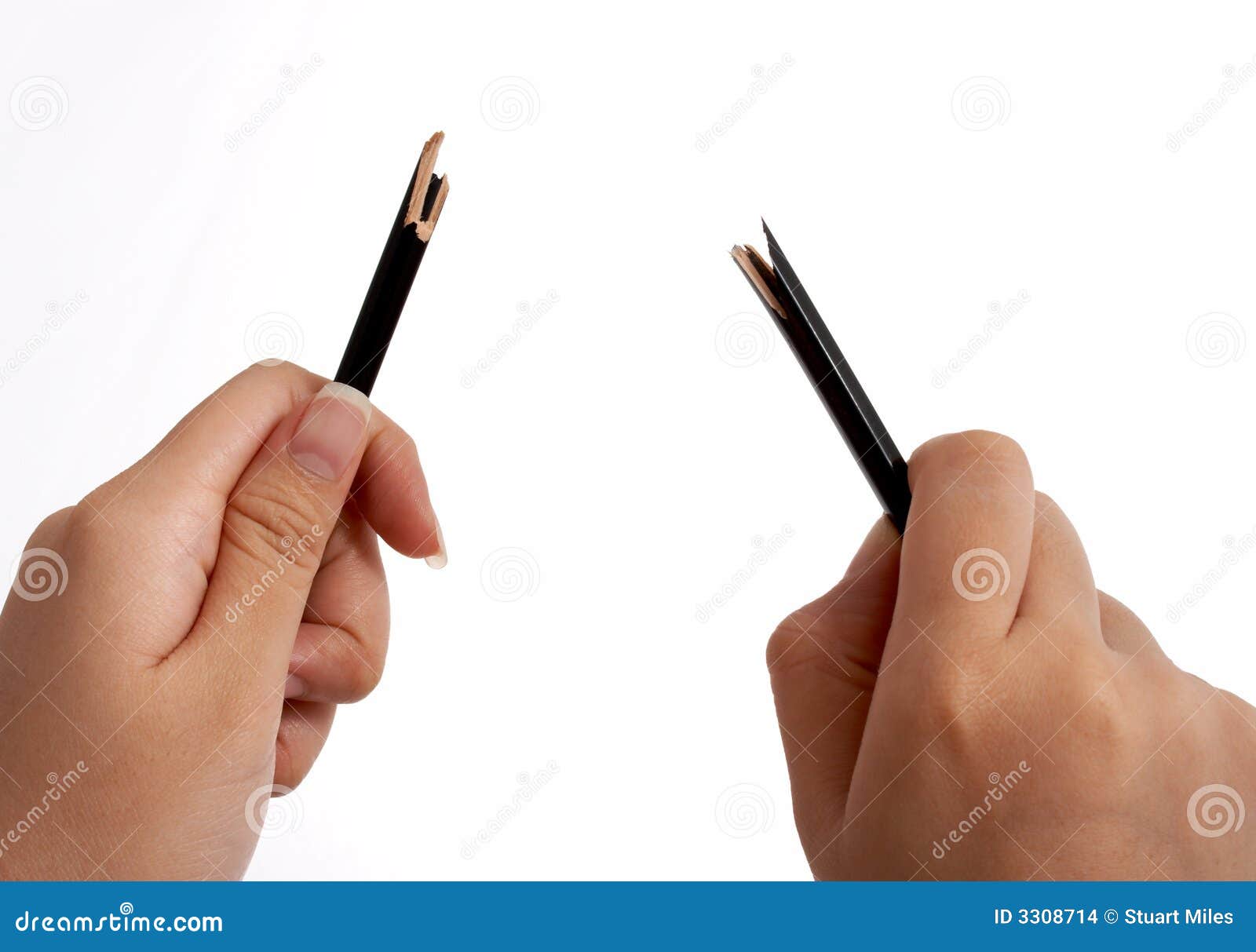 Brechen eines Bleistifts stockfoto. Bild von müde, bruch - 3308714
