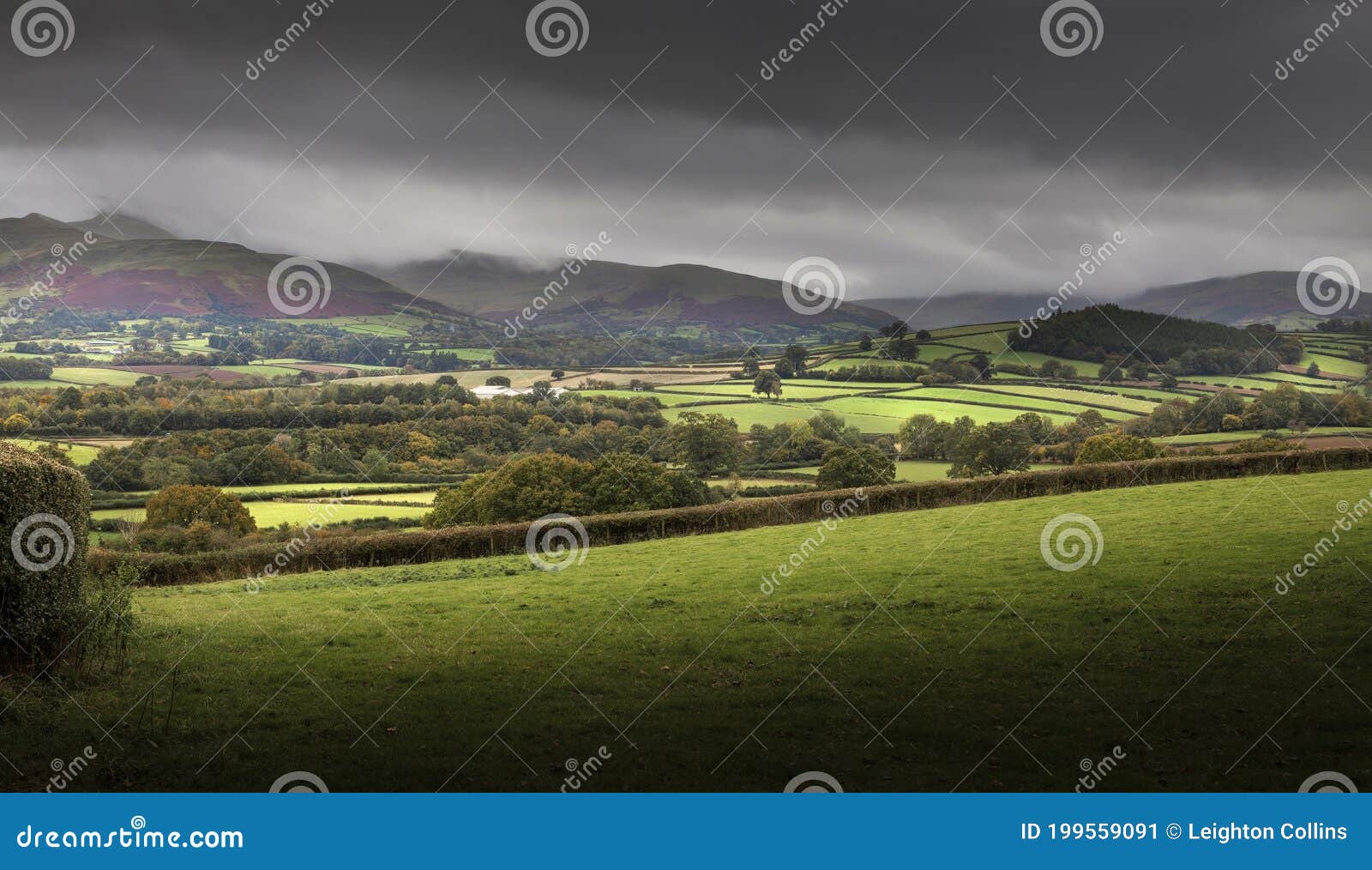 Dark Clouds Over the Brecon Beacons Stock Image - Image of beacons ...