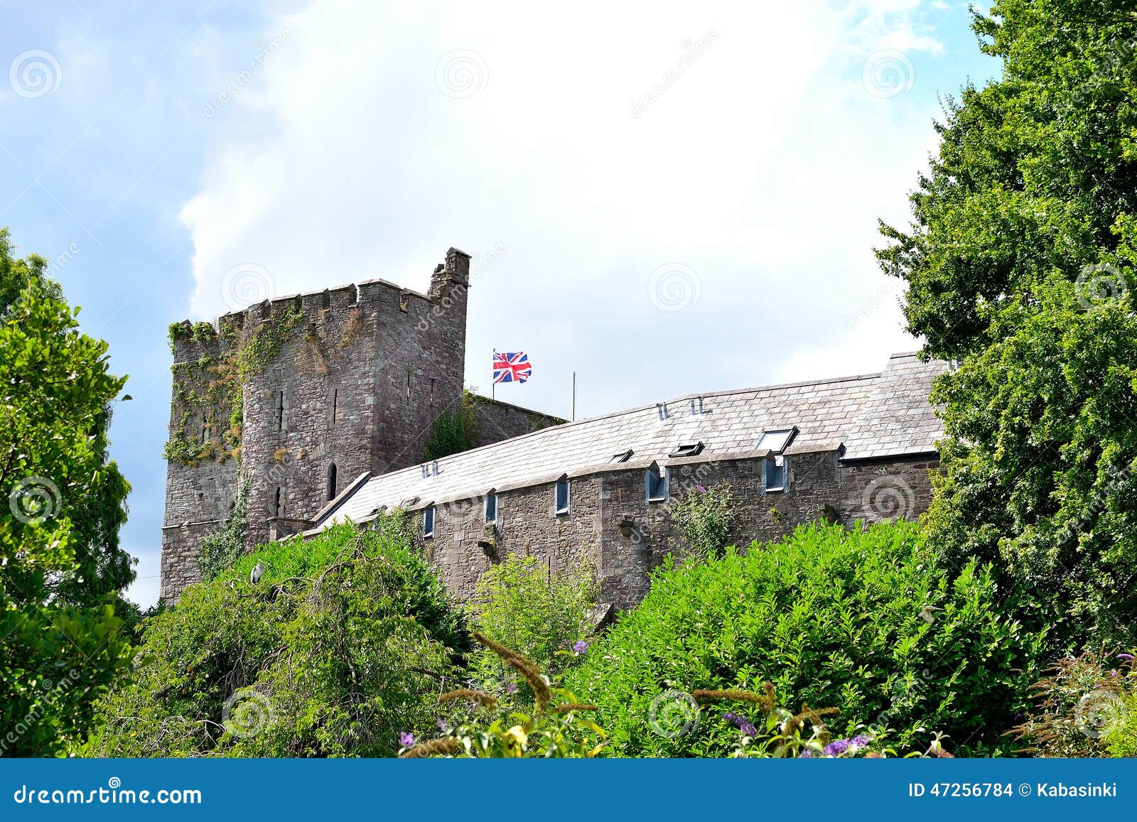 Brecon castle in sunny day stock photo. Image of wales - 47256784