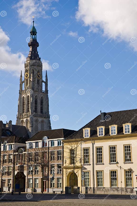 Breda stock image. Image of cobbles, square, tower, destination - 5663521