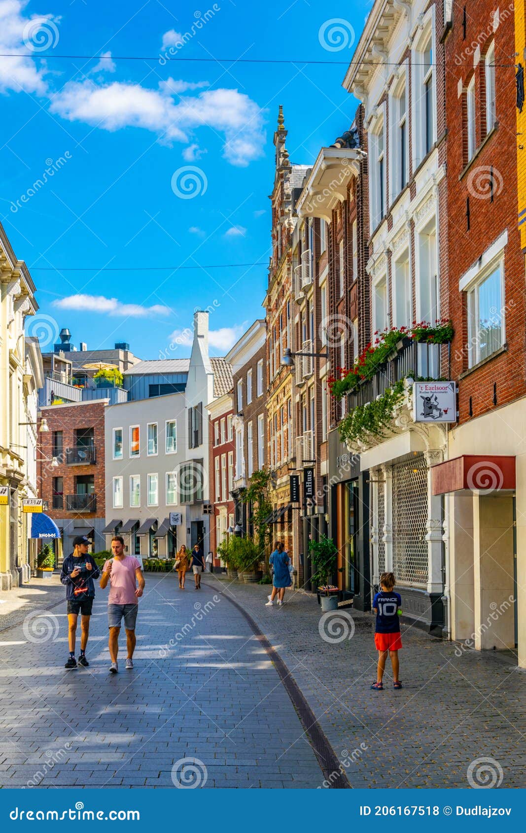 BREDA, NETHERLANDS, AUGUST 5, 2018: People are Strolling through Center ...