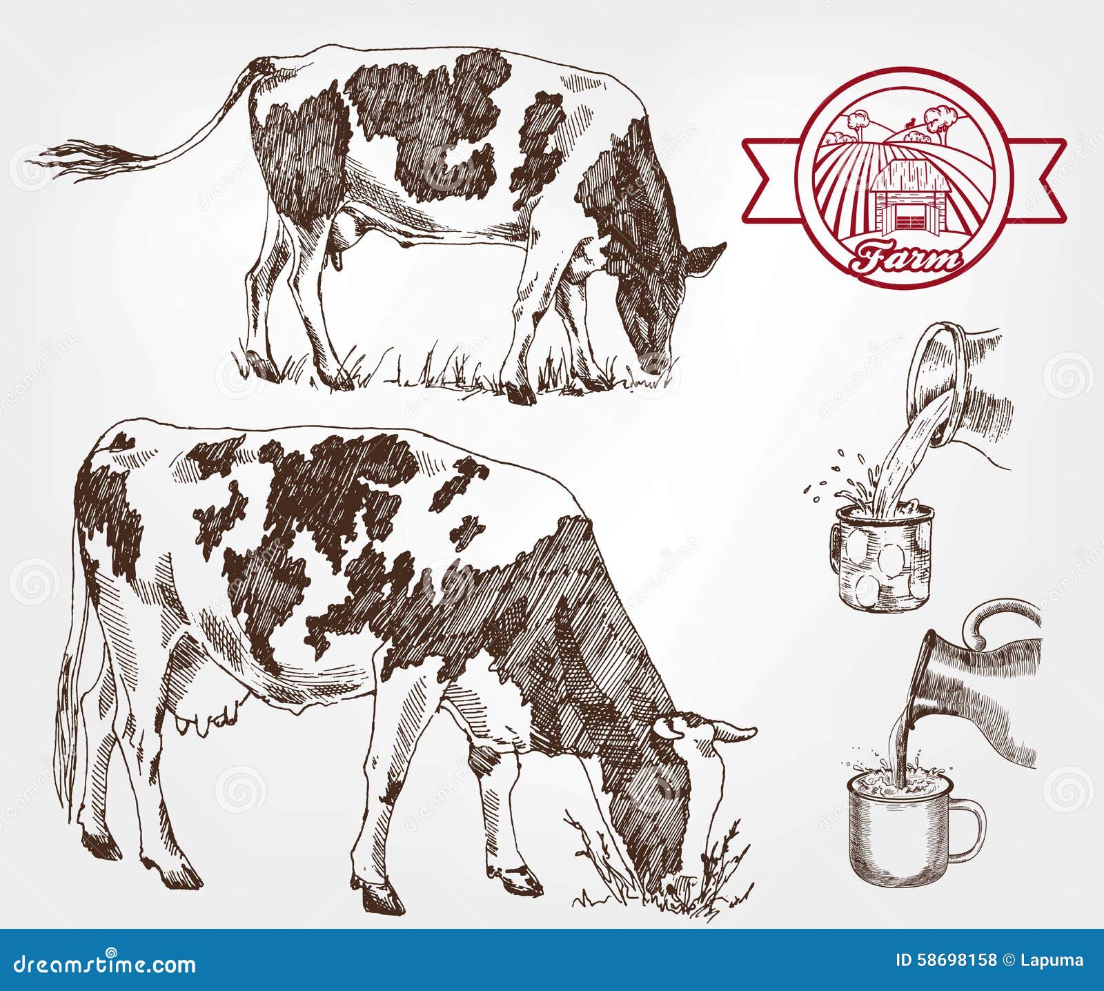 Breeding cows stock vector. Illustration of pets, nature - 58698158